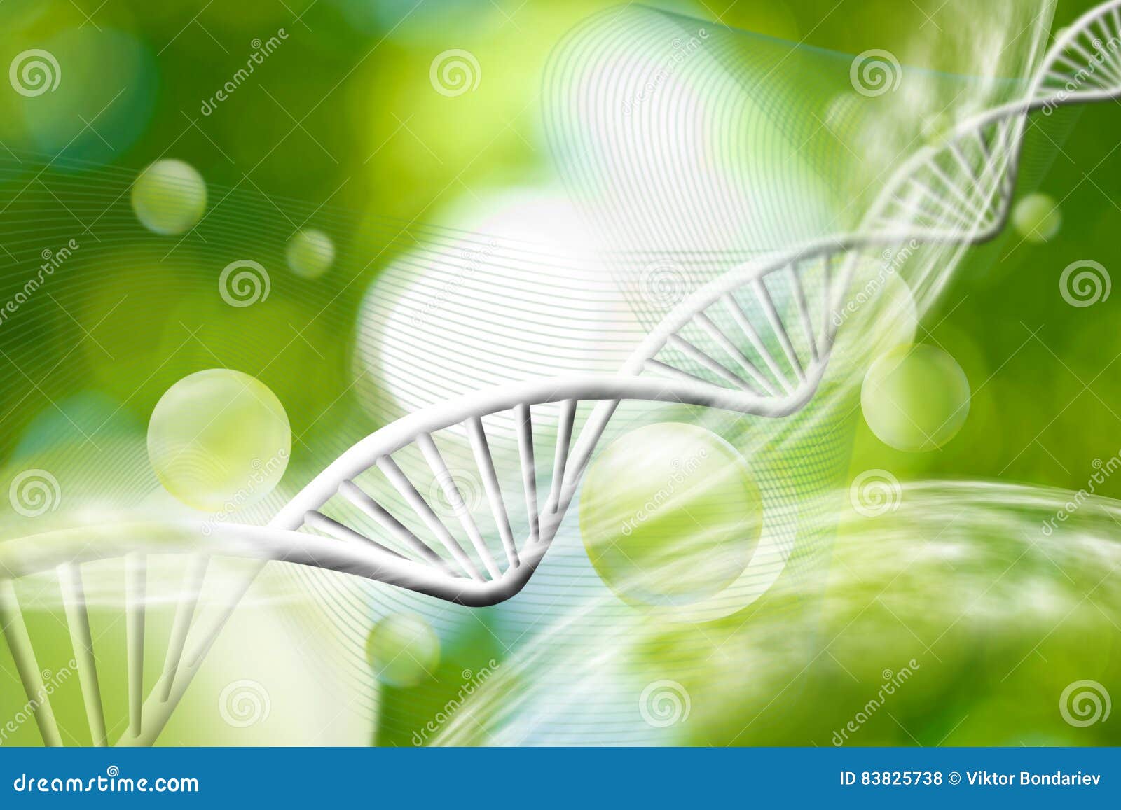 Image of Molecular Structure and Chain of Dna on a Green Background ...