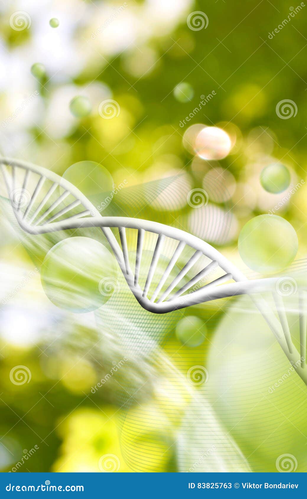 Image of Molecular Structure and Chain of Dna on a Green Background ...
