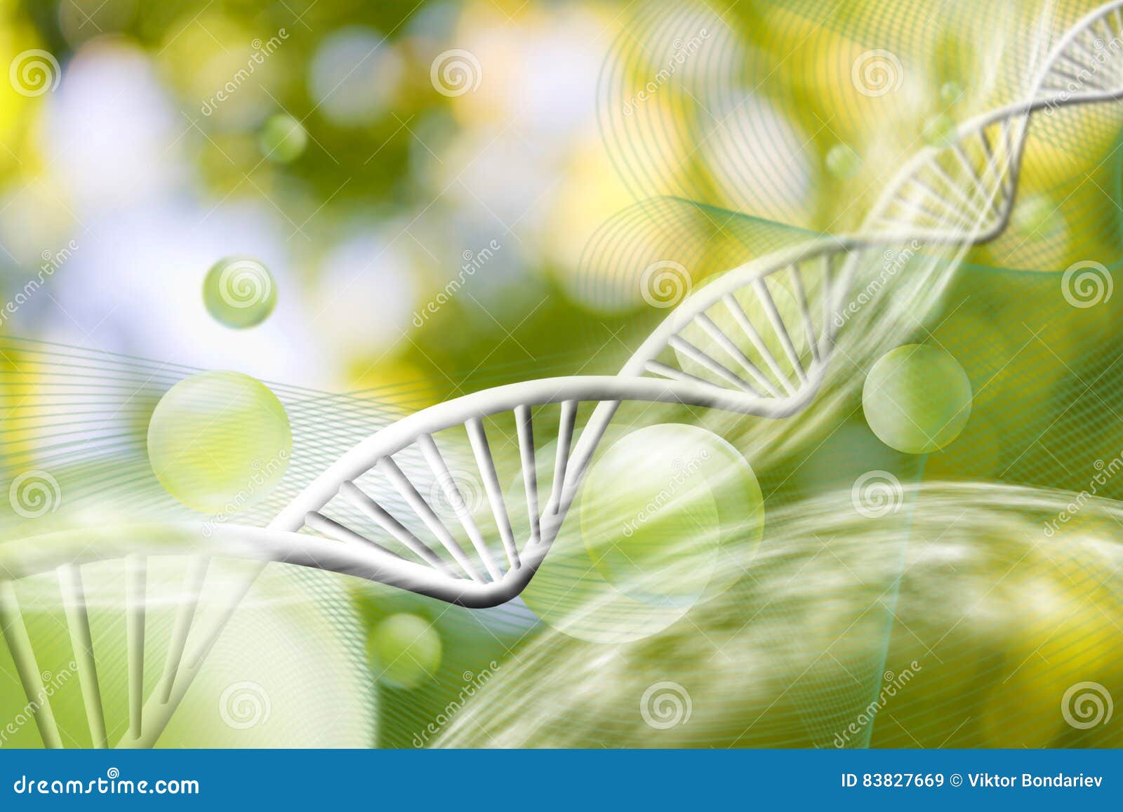 Image of Molecular Structure and Chain of Dna on a Green Background ...