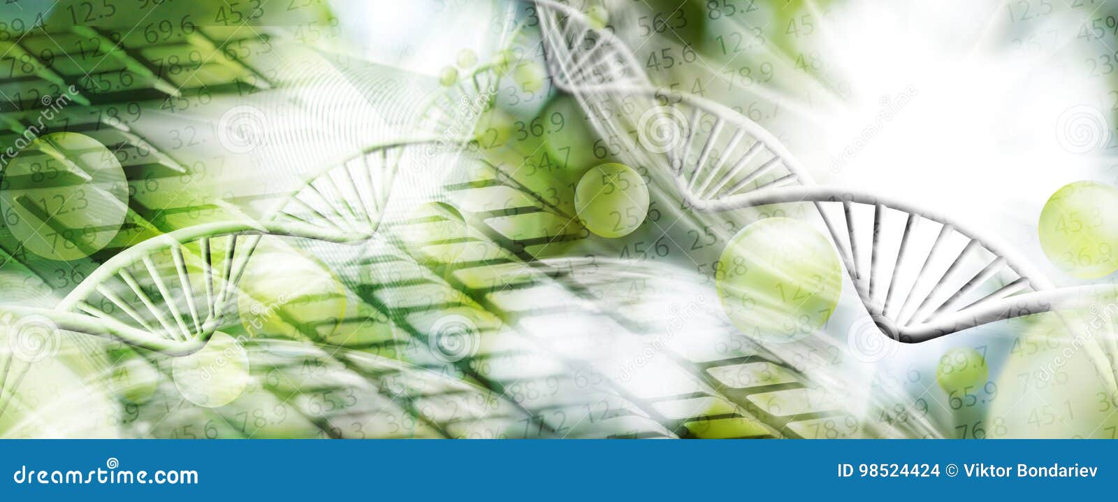 Image of Molecular Structure and Chain of Dna on a Green Background ...