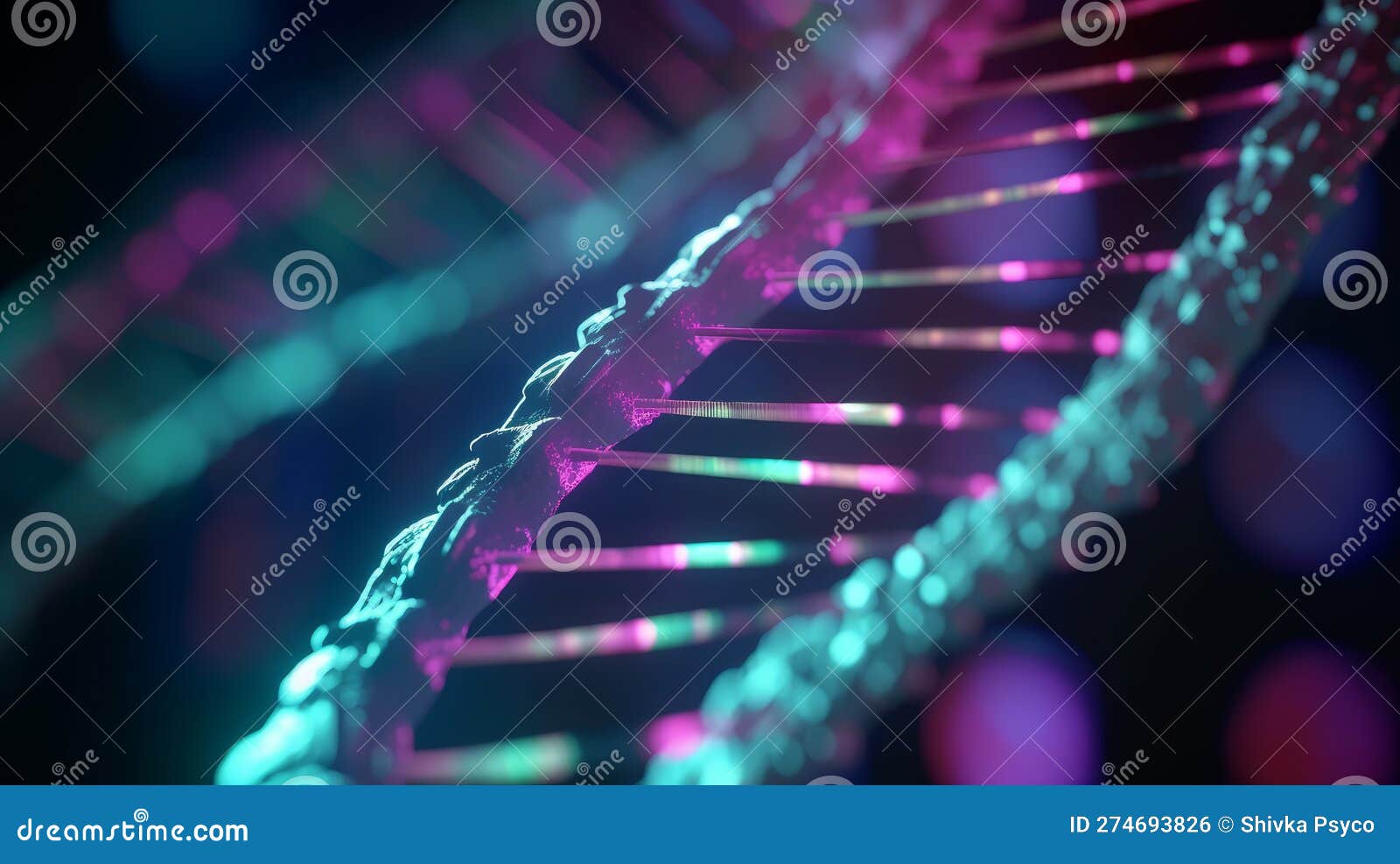Image of Molecule of DNA Strands in a Cell Generative AI Stock ...