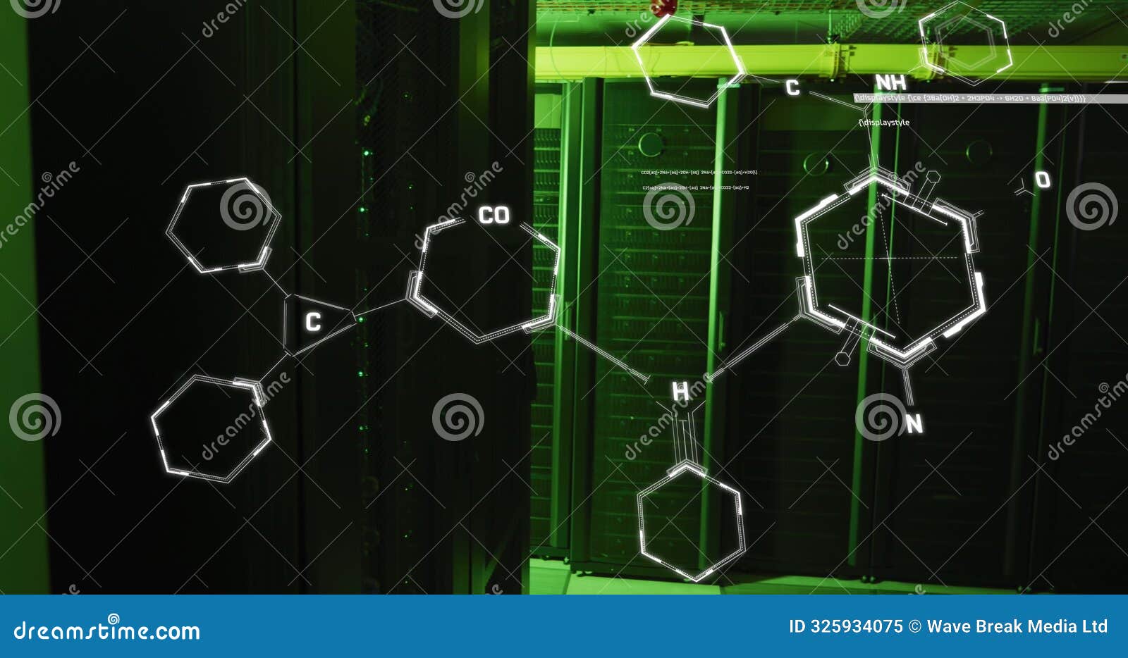 Image Of Molecule Structures And Computer Language Over Illuminated