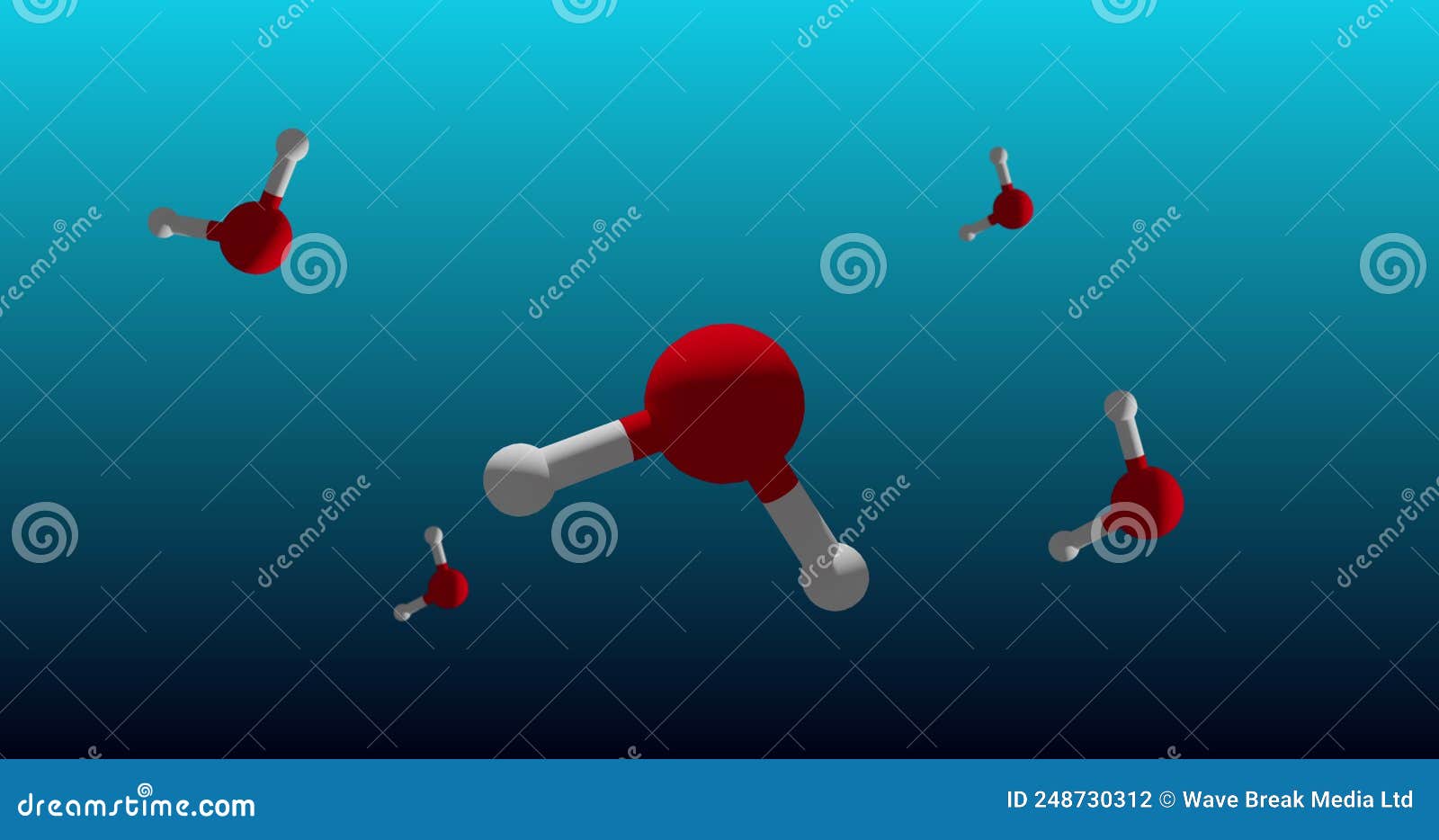 Image of Molecules Rotating on Blue Background Stock Illustration ...