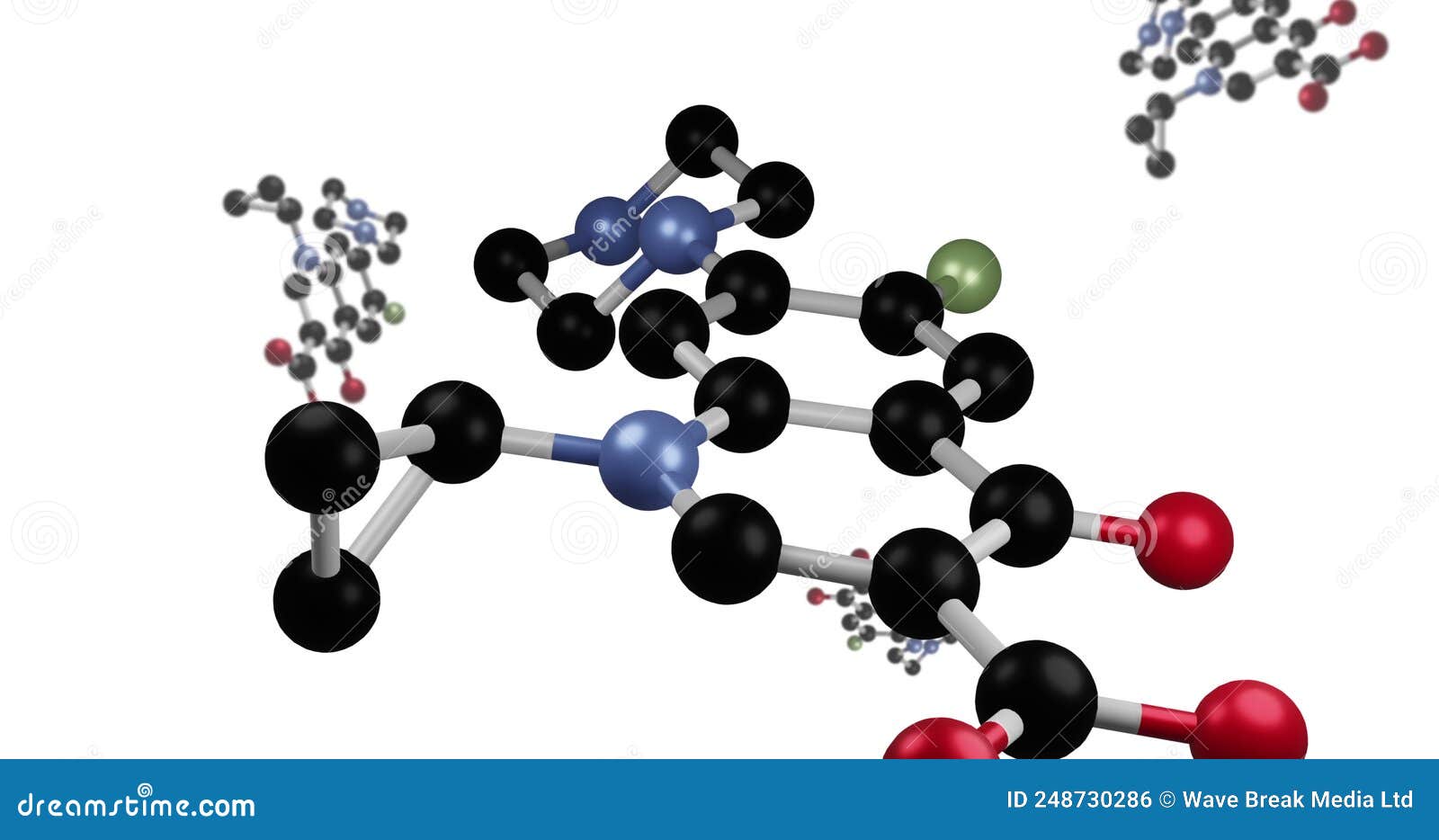 Image of Molecules Rotating on White Background Stock Illustration ...