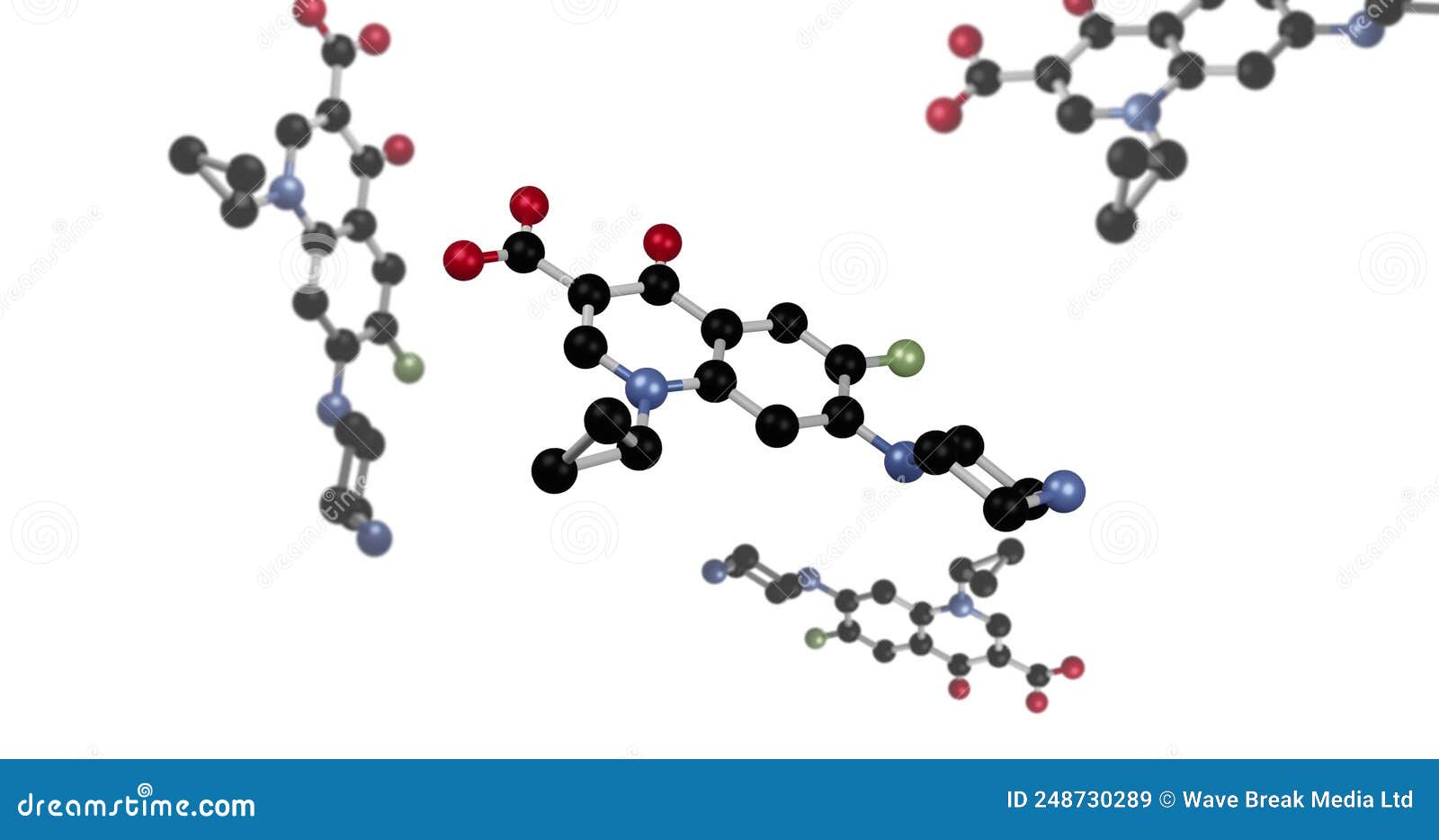 Image of Molecules Rotating on White Background Stock Illustration ...
