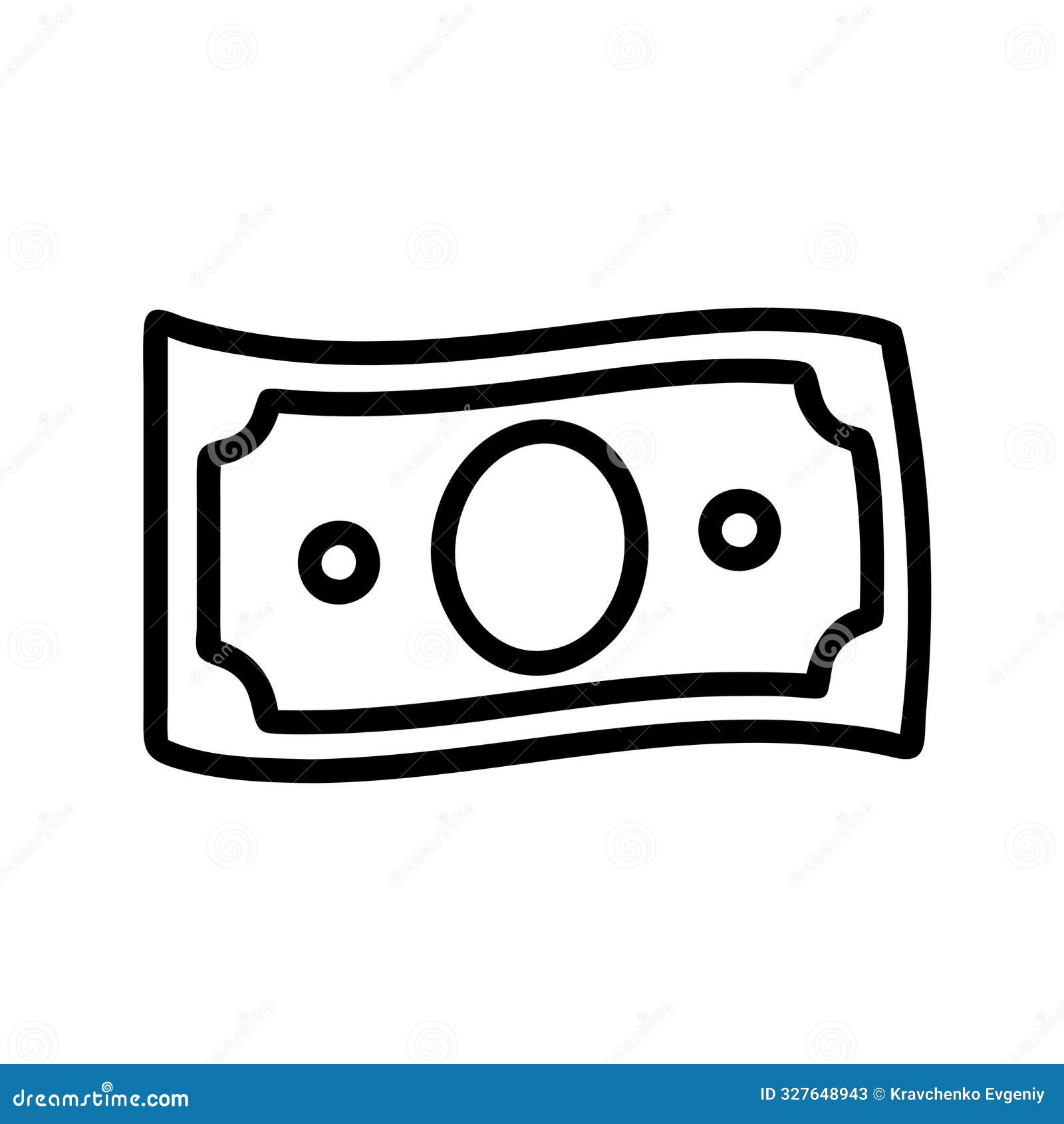 A Detailed Black and White Illustration of a Onedollar Bill Stock ...