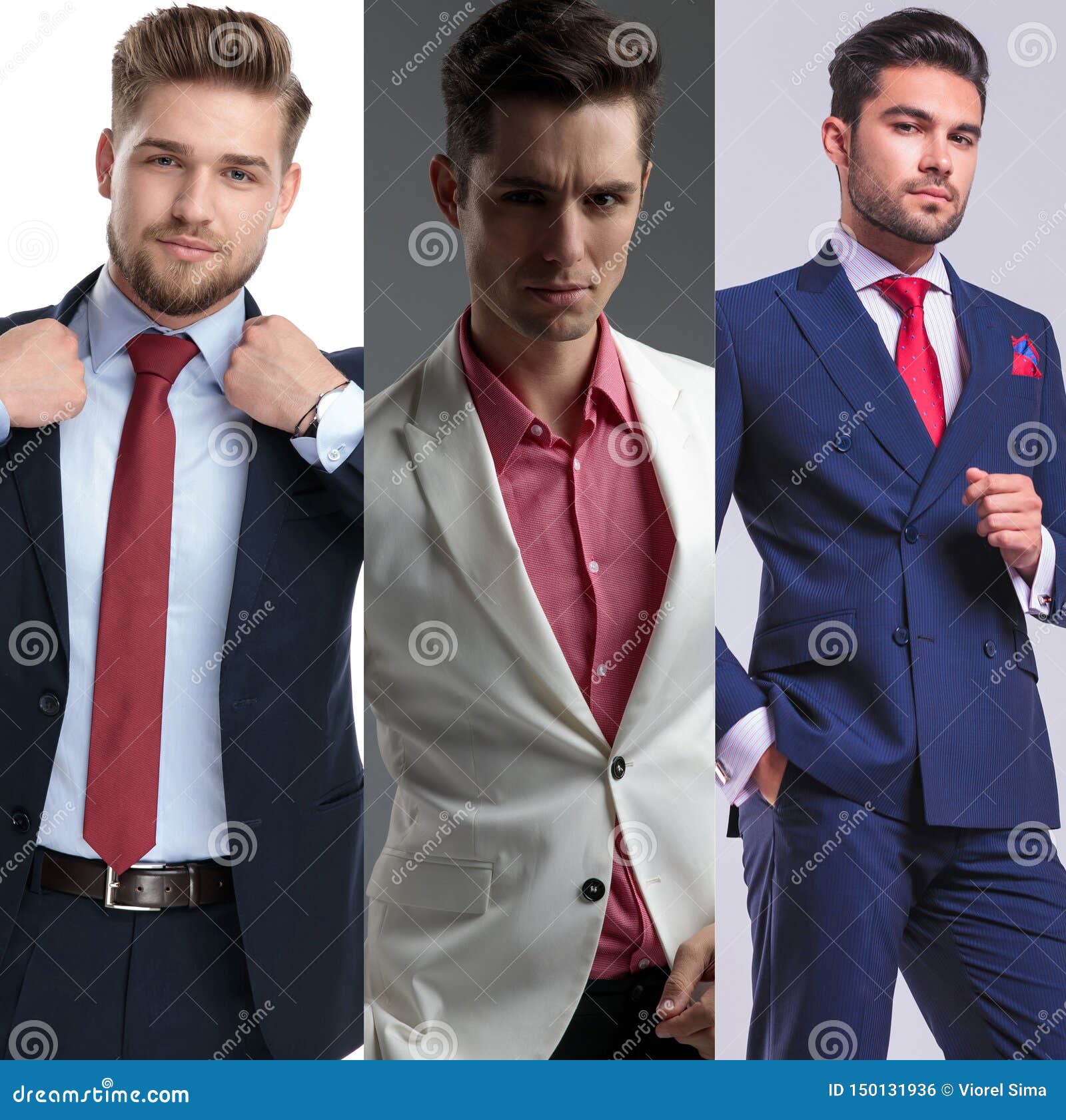 Image Montage of Young Handsome Men Posing Stock Photo - Image of hold ...