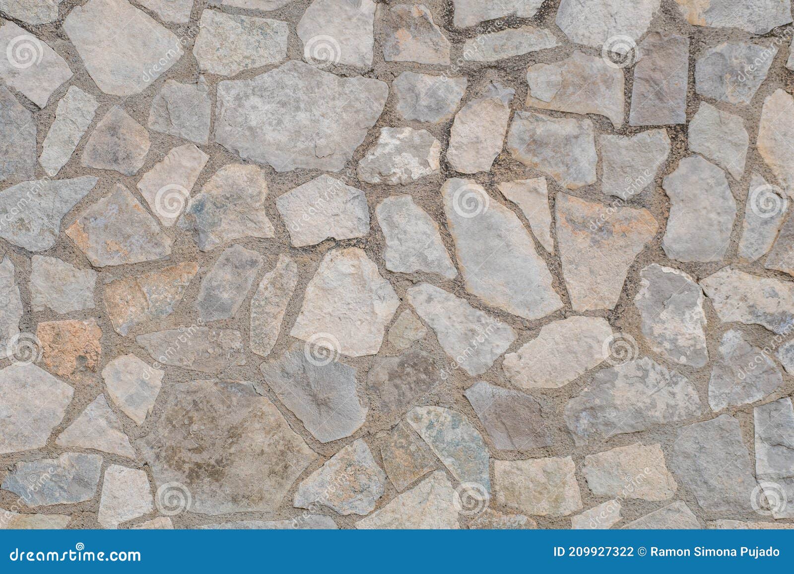 Image of Mortared Stone Wall in Rural Environment Stock Photo - Image ...