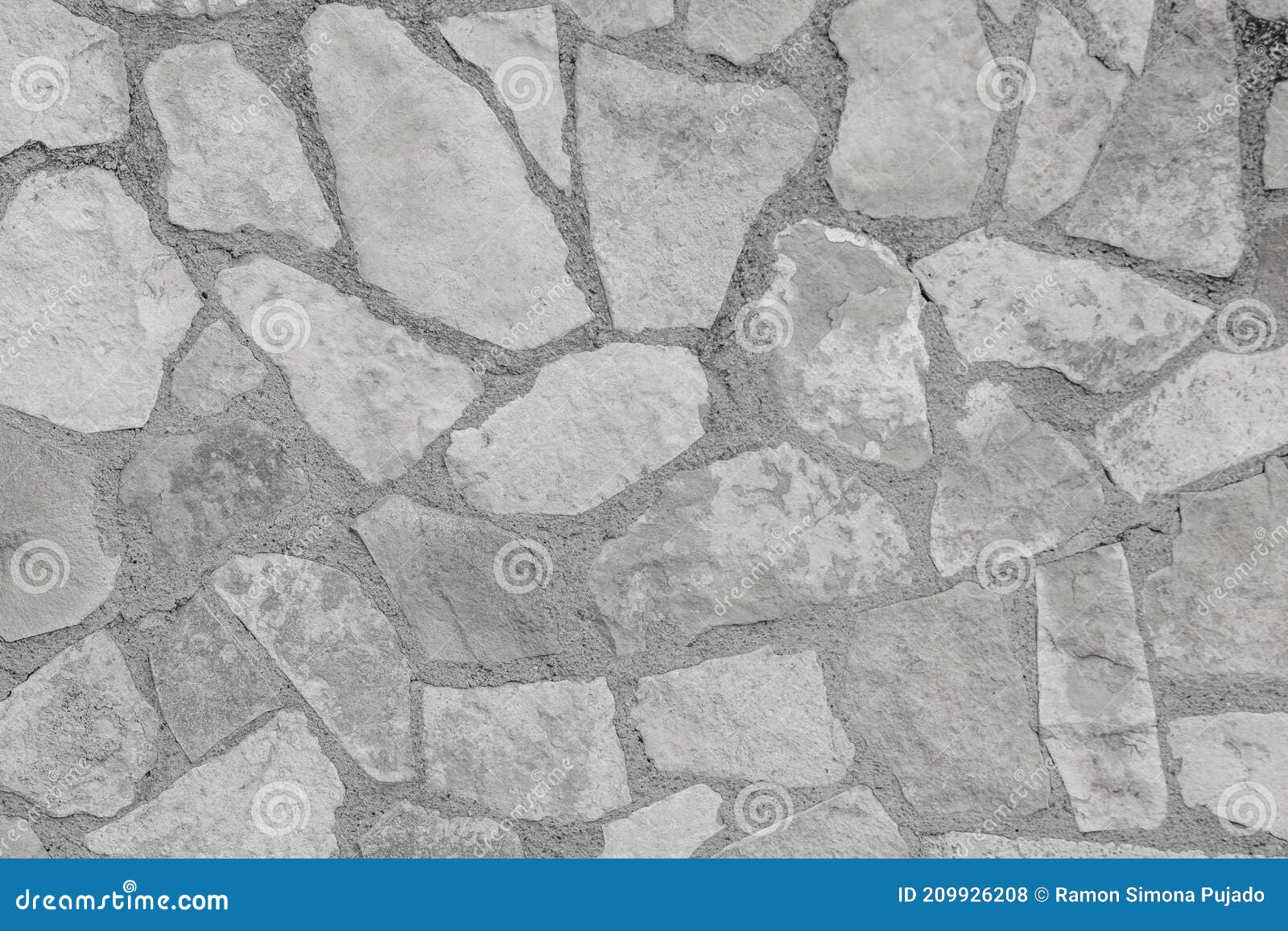 Image of Mortared Stone Wall in Rural Environment Stock Photo - Image ...
