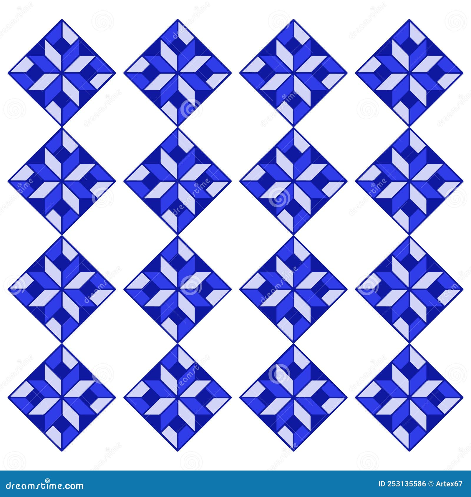 Image of a Mosaic of Blue Geometric Shapes Stock Vector - Illustration ...