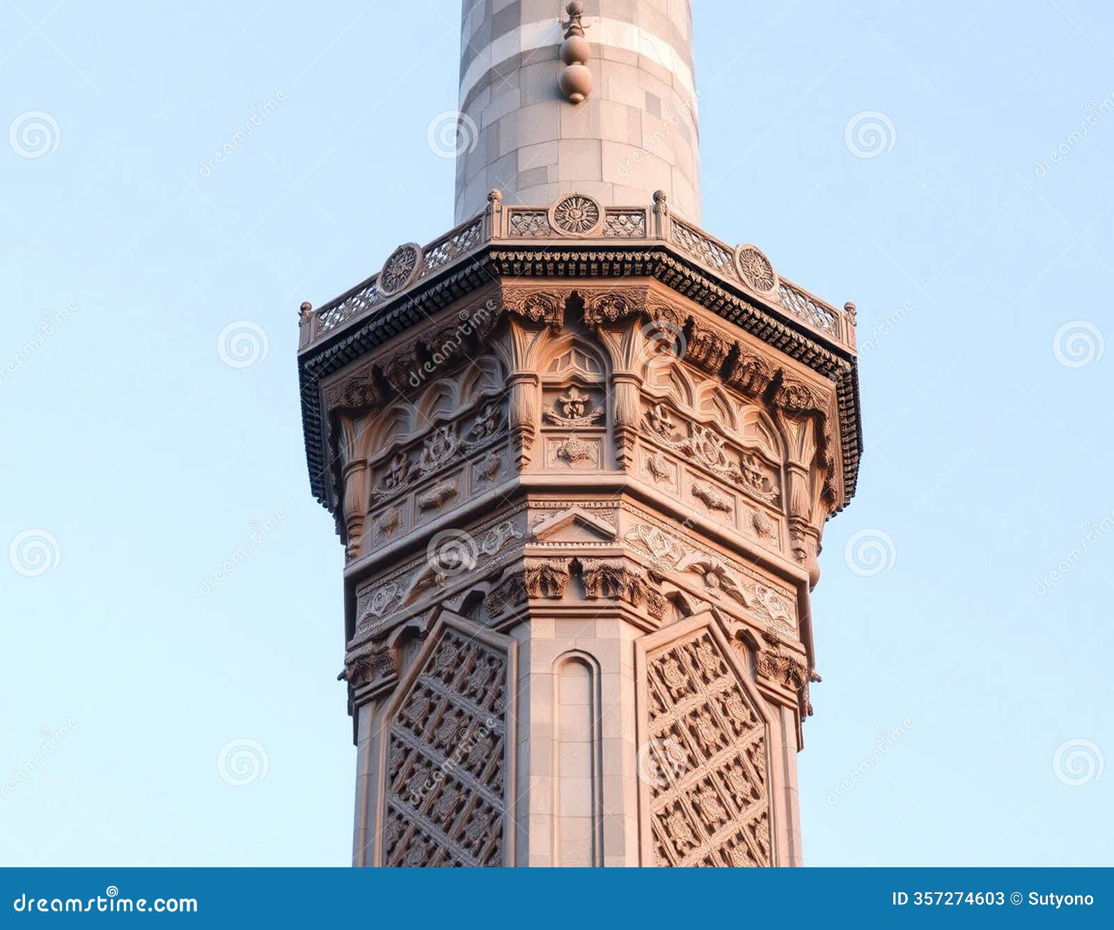Towering Mosque Tower stock illustration. Illustration of tower - 357274603