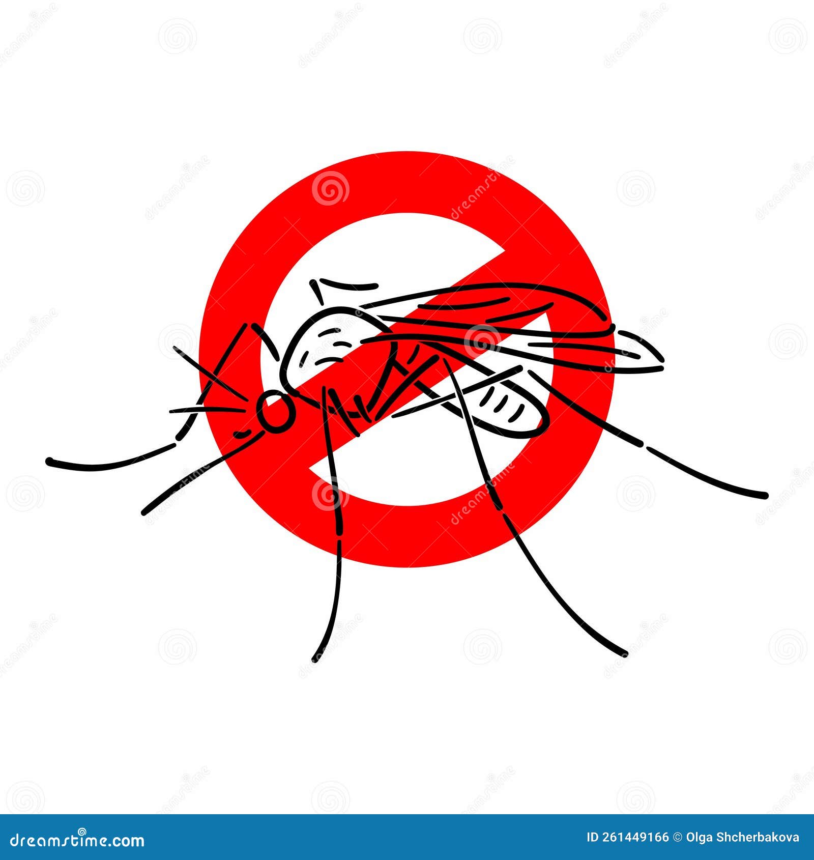 Image of a Mosquito Under a Red Prohibition Sign Stock Vector ...