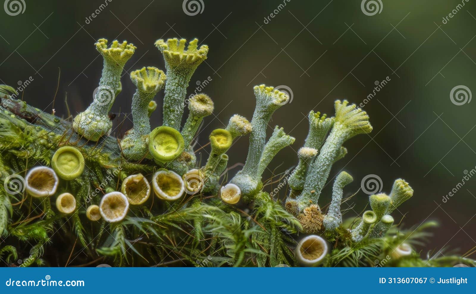 An Image of a Moss Stem Covered in S of Spore Structures of Varying ...