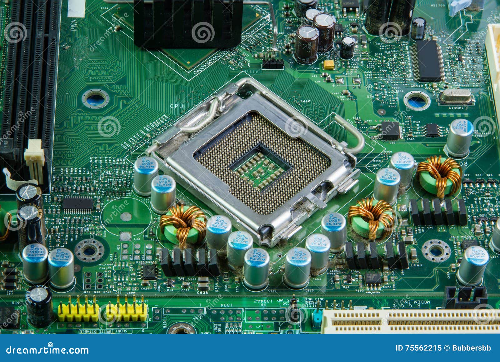 Image of the Motherboard without a PC Processor Closeup Stock Image ...