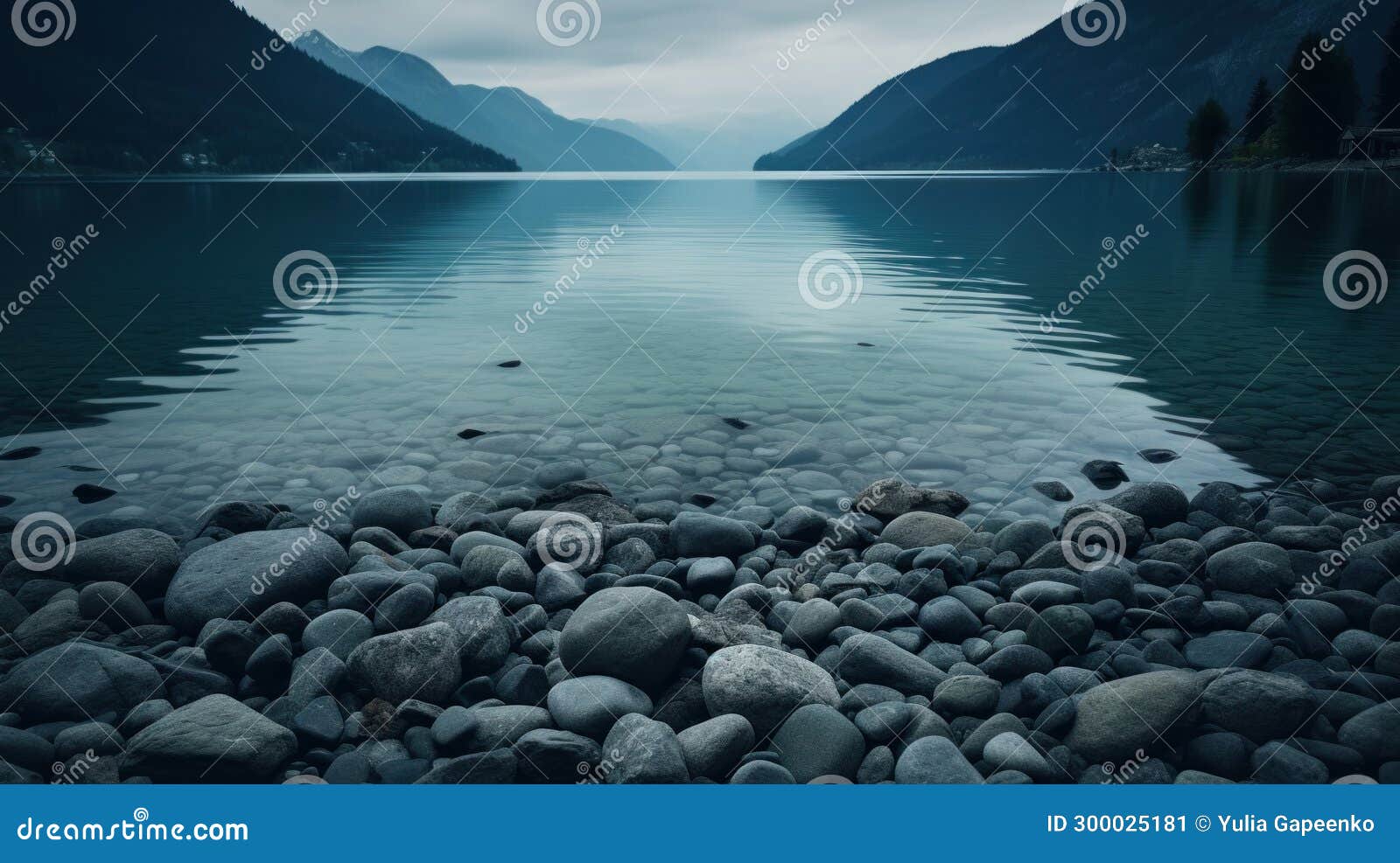 An Image of a Mountain Lake with Rocks and Pebbles in it, Stock Image ...