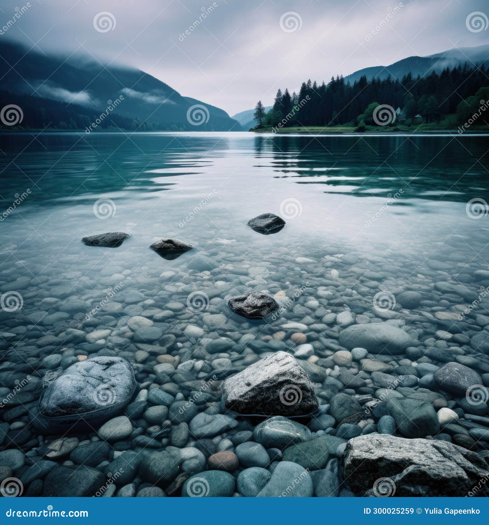 An Image of a Mountain Lake with Rocks and Pebbles in it, Stock Image ...