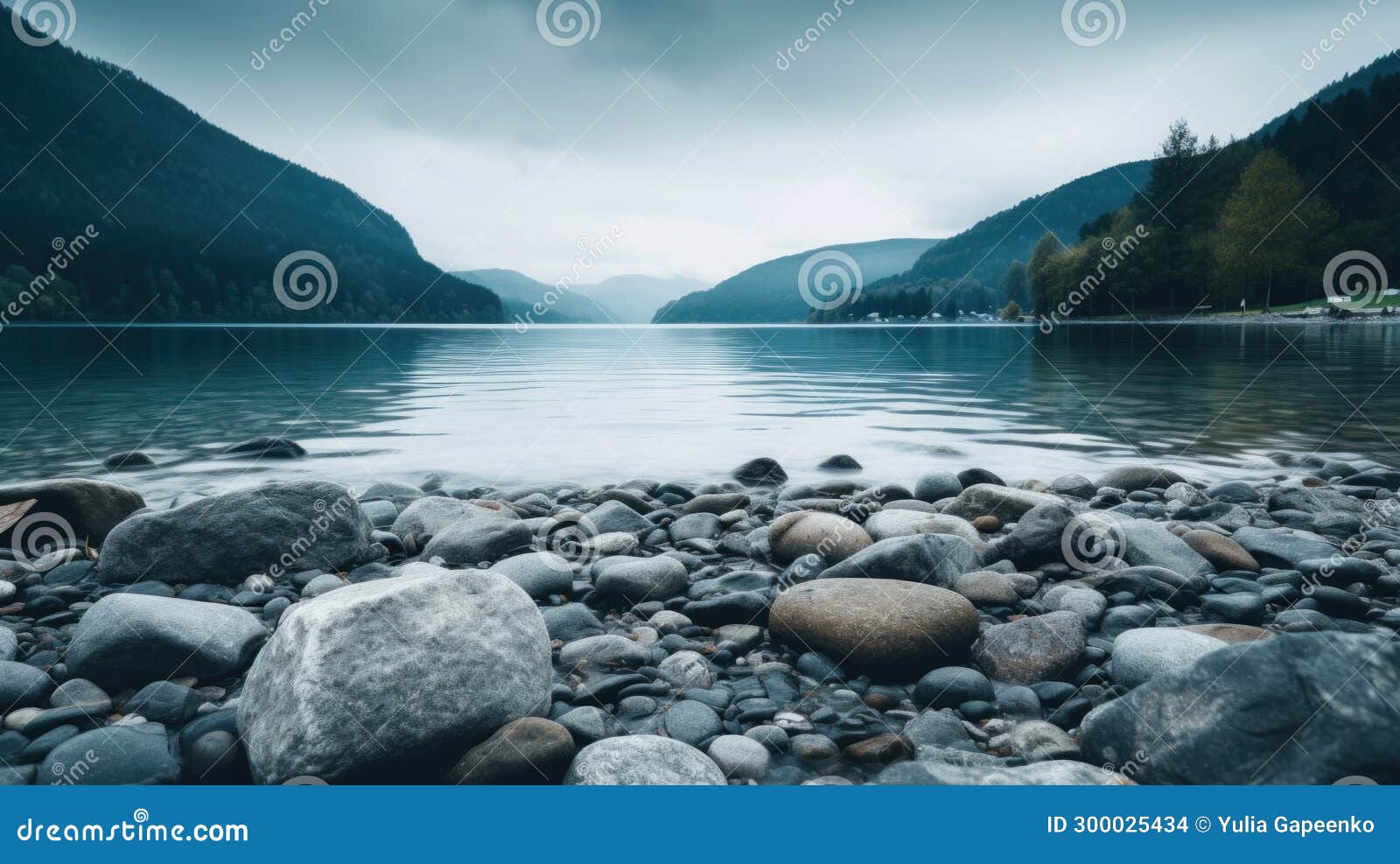 An Image of a Mountain Lake with Rocks and Pebbles in it, Stock Photo ...