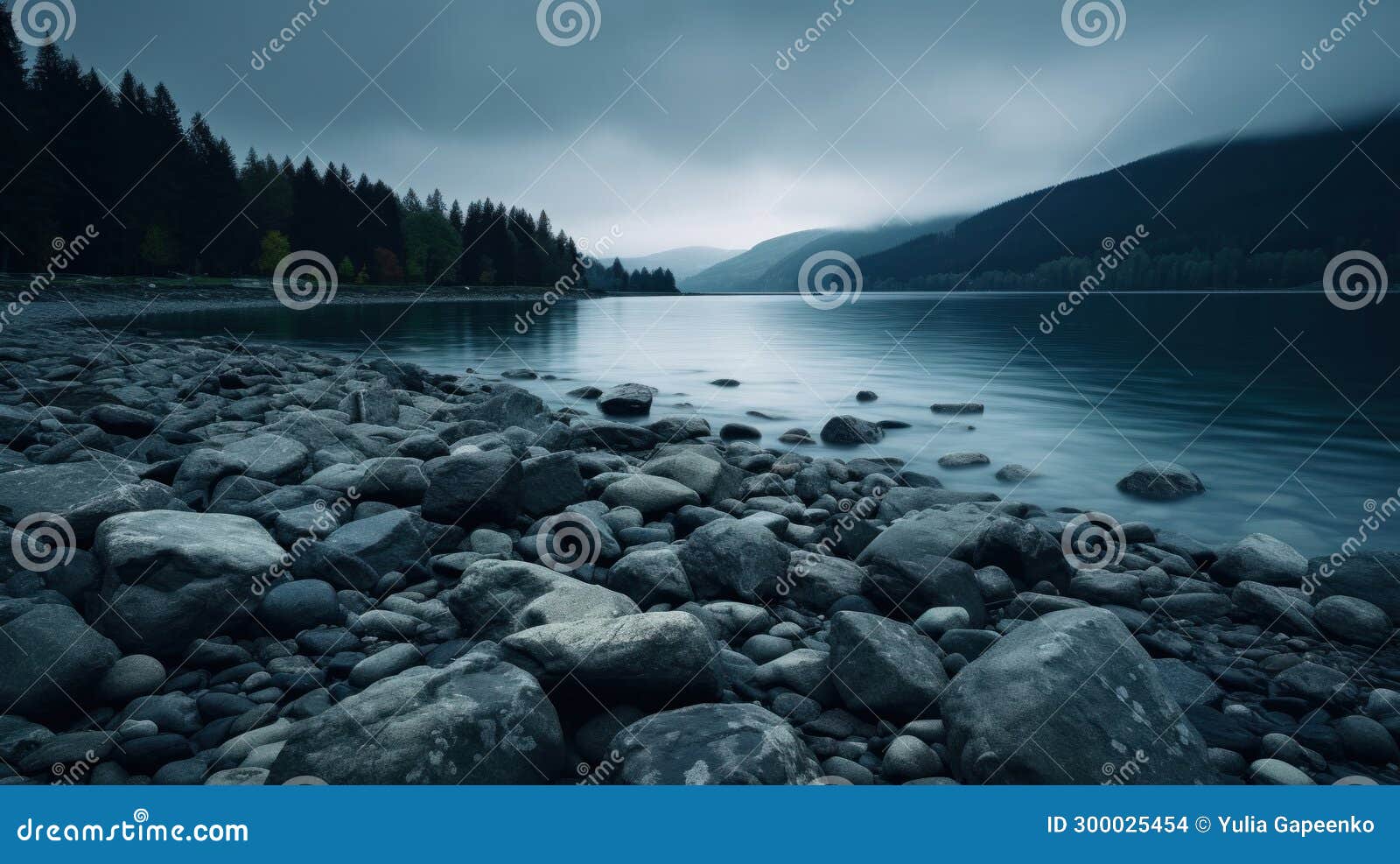 An Image of a Mountain Lake with Rocks and Pebbles in it, Stock Photo ...
