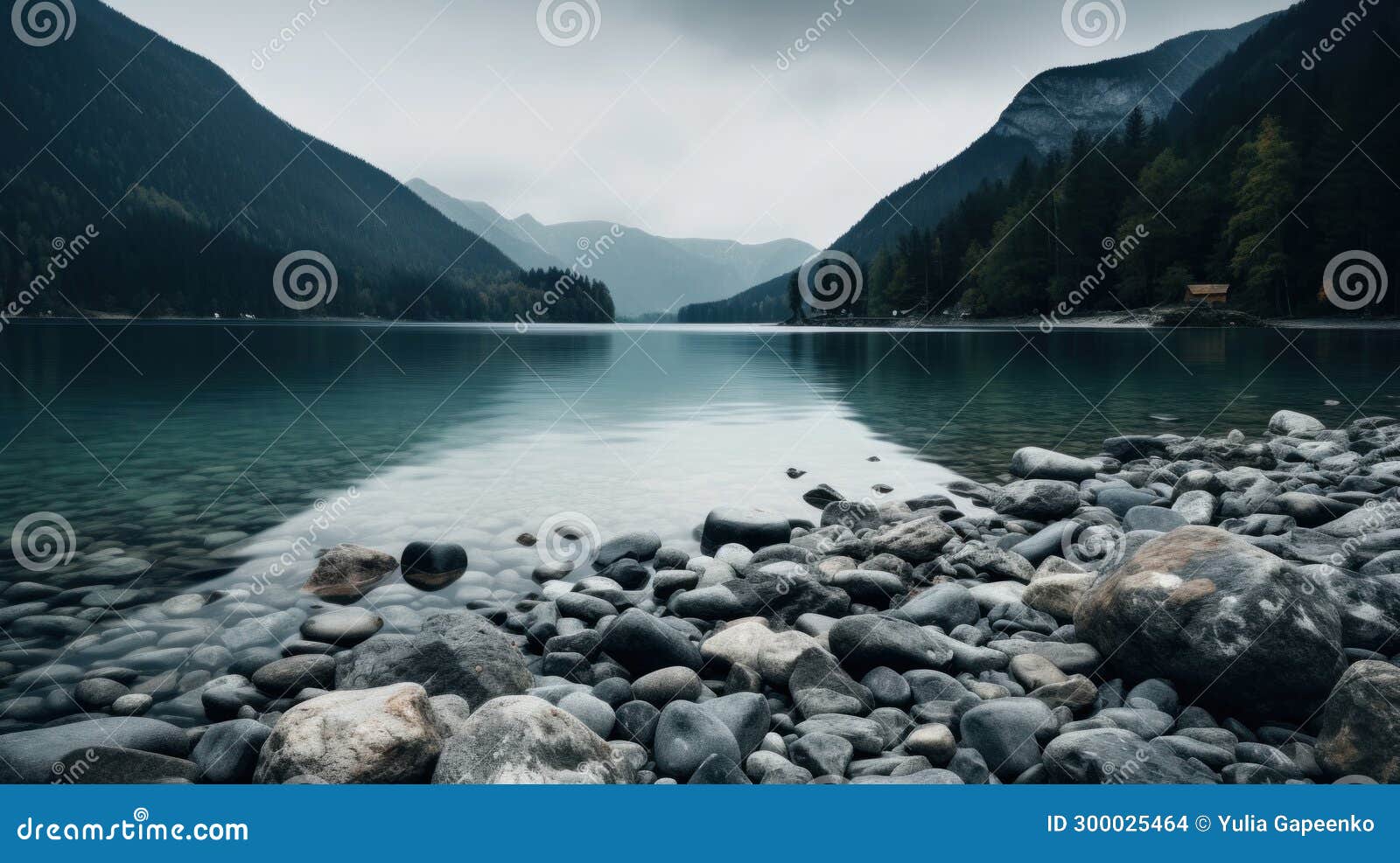 An Image of a Mountain Lake with Rocks and Pebbles in it, Stock Photo ...