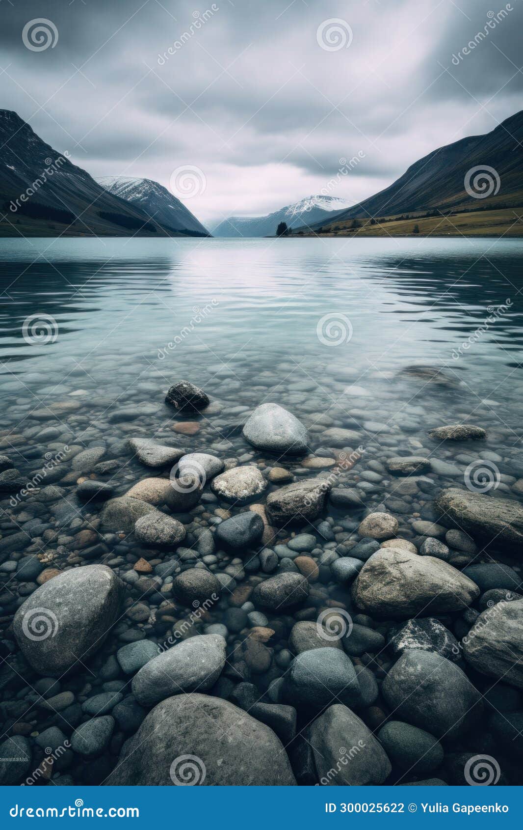 An Image of a Mountain Lake with Rocks and Pebbles in it, Stock Photo ...
