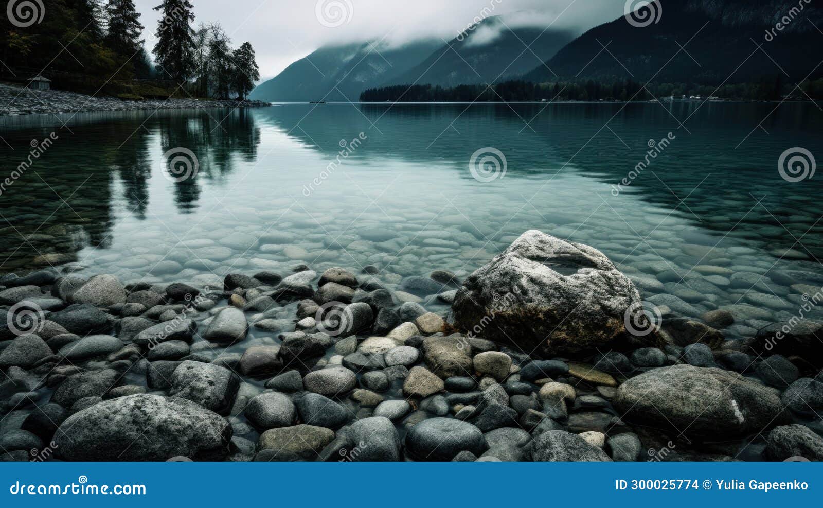 An Image of a Mountain Lake with Rocks and Pebbles in it, Stock Photo ...