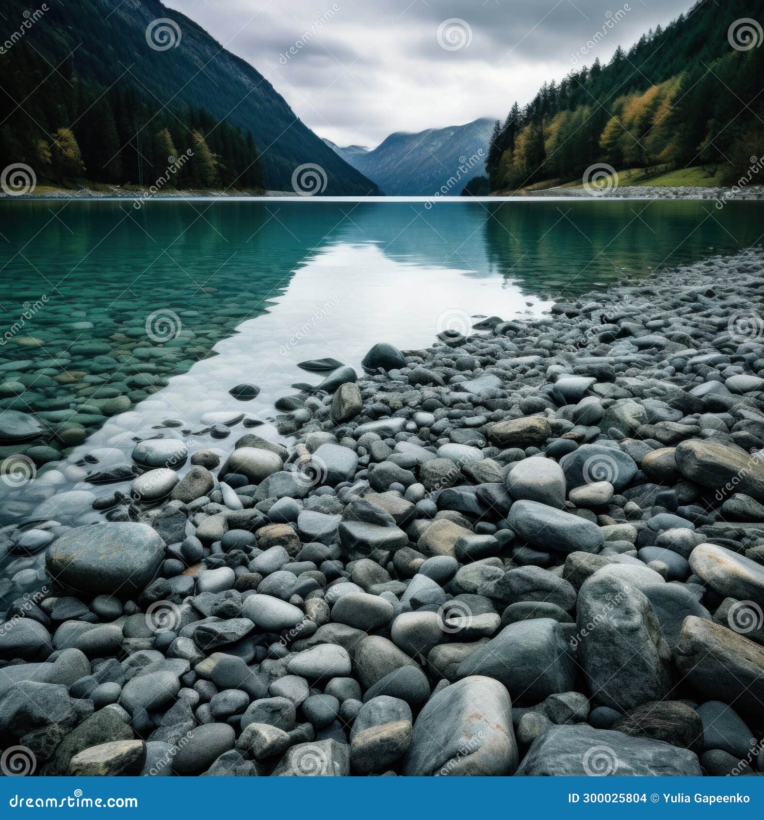 An Image of a Mountain Lake with Rocks and Pebbles in it, Stock Photo ...