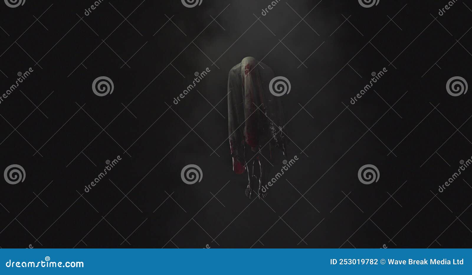 Image of Moving Ghost and Smoke on Black Background Stock Illustration ...