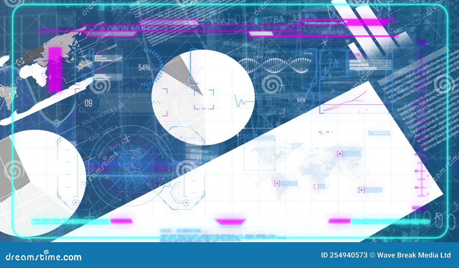 Image of Moving Graphs, Dna Helix, Map and Programming Data Over ...
