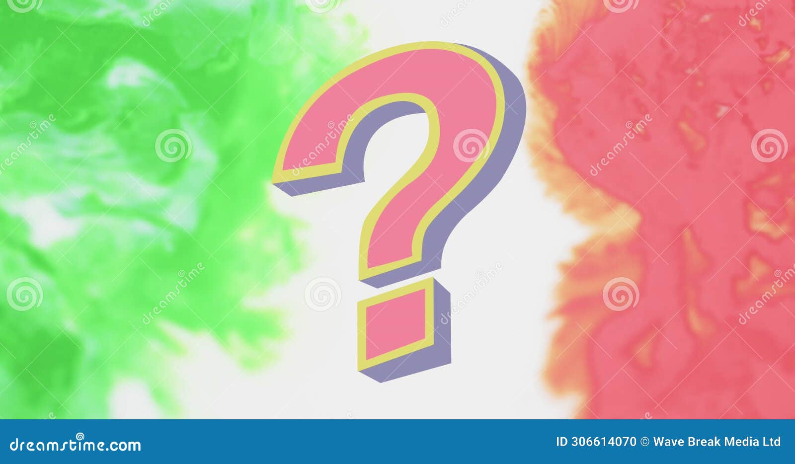Image of Moving Shapes and Question Mark on White Background Stock ...