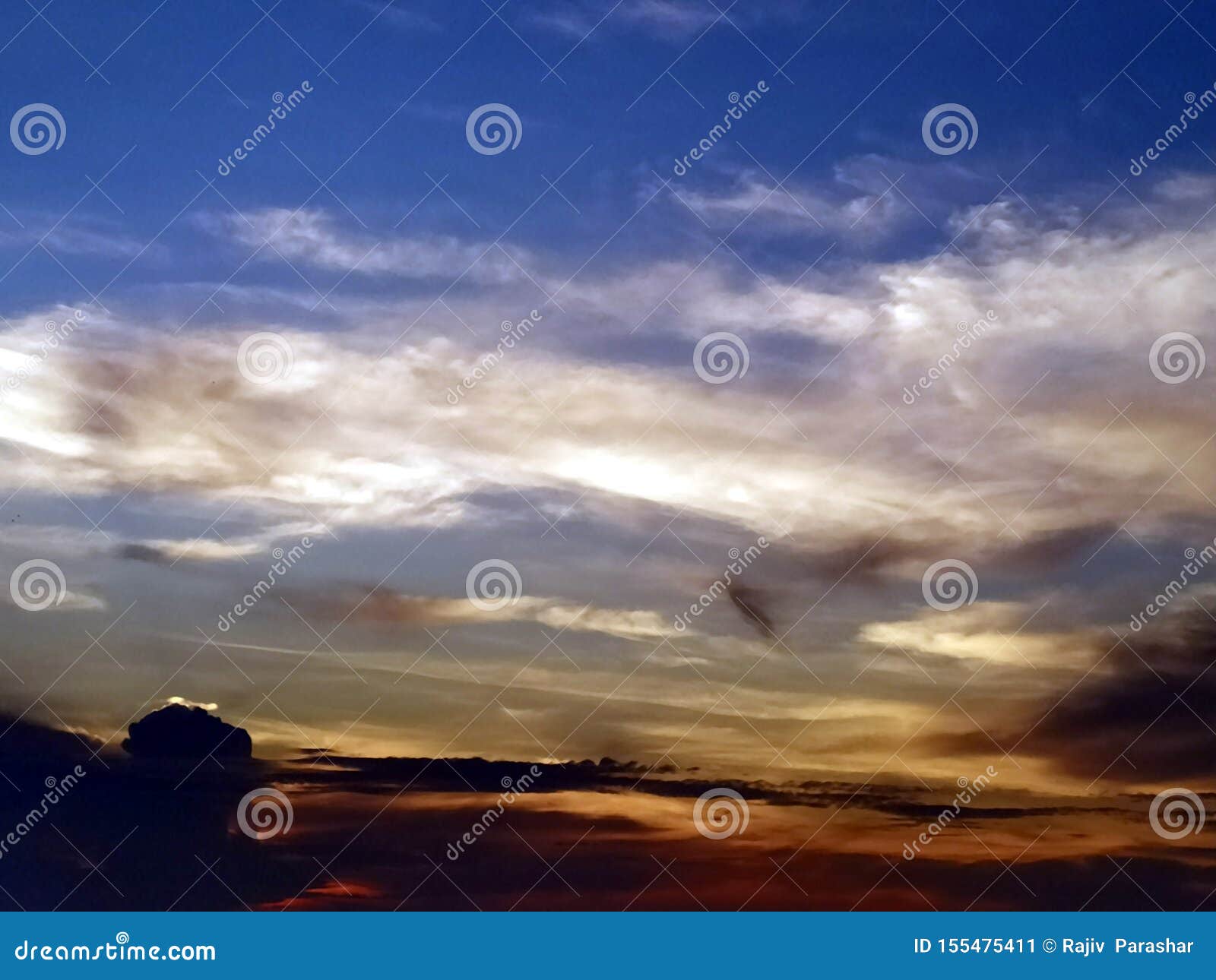 Multi Colored Clouds in the Evening Sky Stock Image - Image of faded ...