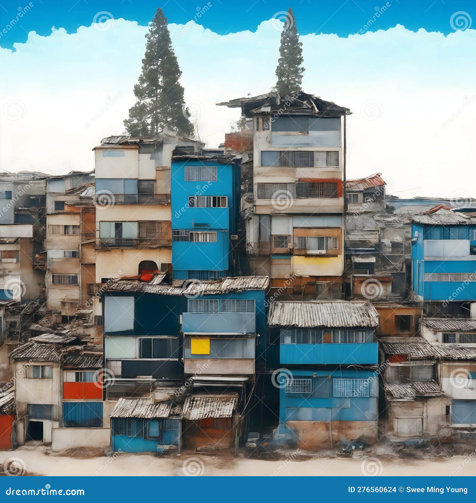 Image of the Multicolored Gigantic Scale Buildings Pile and Stack Up ...