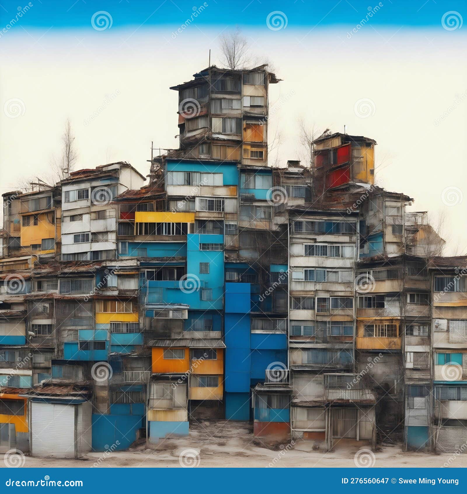 Image of the Multicolored Gigantic Scale Buildings Pile and Stack Up ...