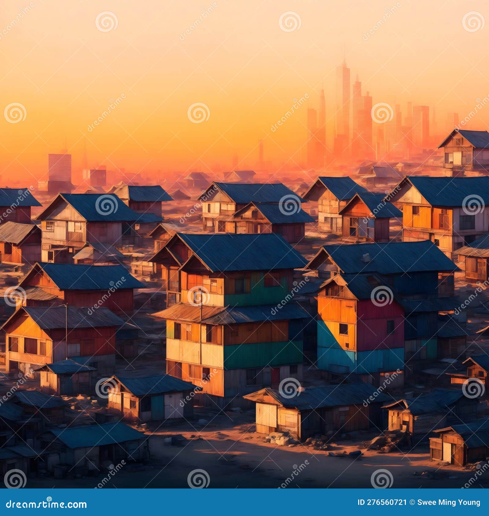 Image of the Multicolored Gigantic Scale Buildings Pile and Stack Up ...