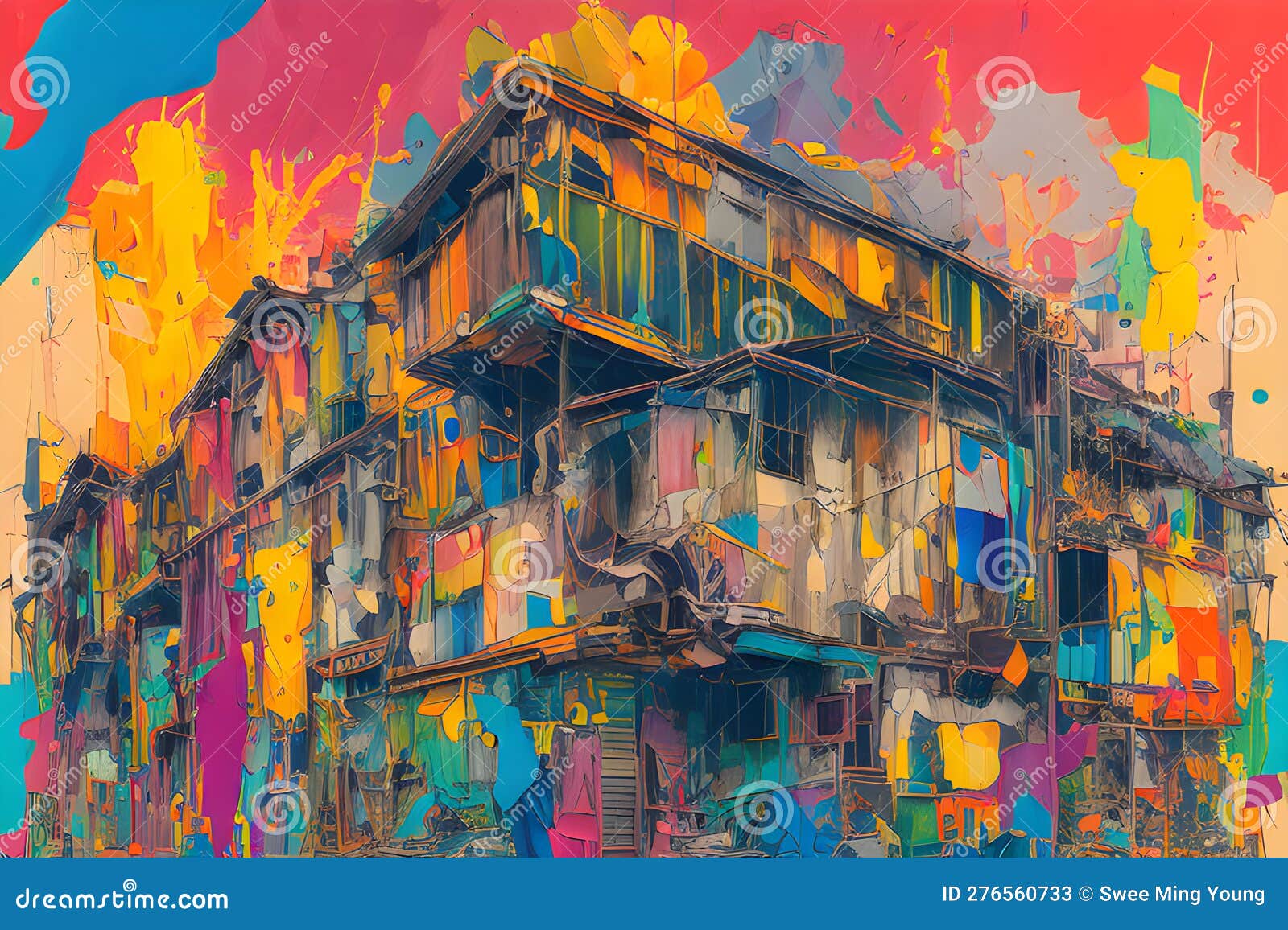 Image of the Multicolored Gigantic Scale Buildings Pile and Stack Up ...