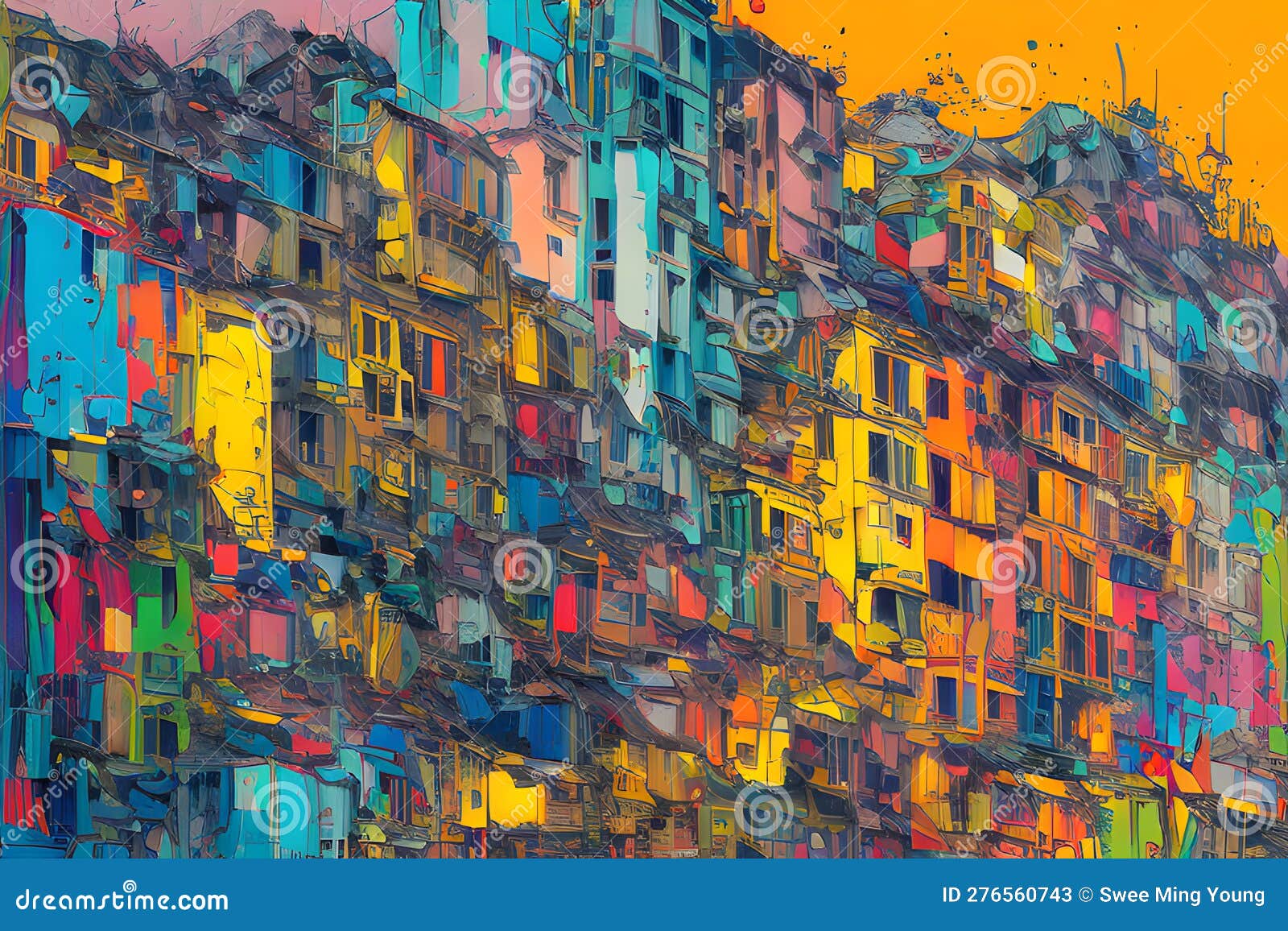 Image of the Multicolored Gigantic Scale Buildings Pile and Stack Up ...