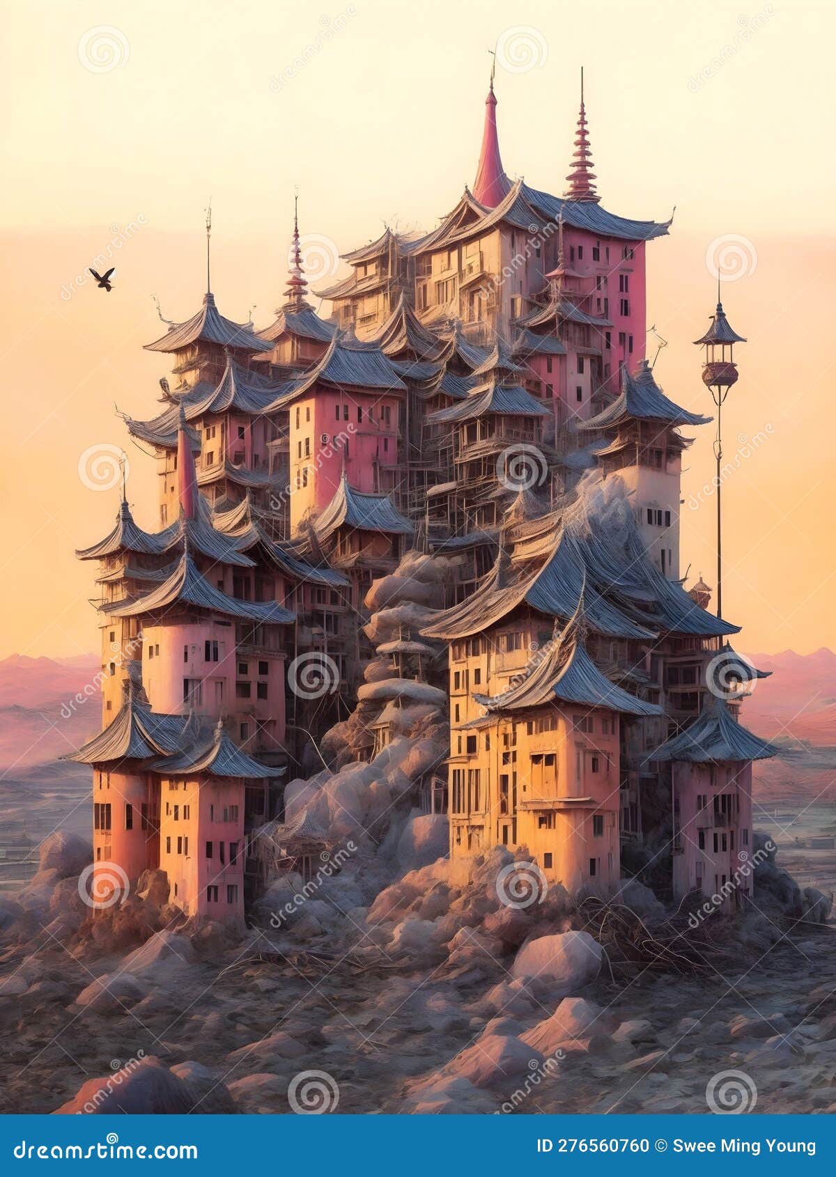 Image of the Multicolored Gigantic Scale Buildings Pile and Stack Up ...