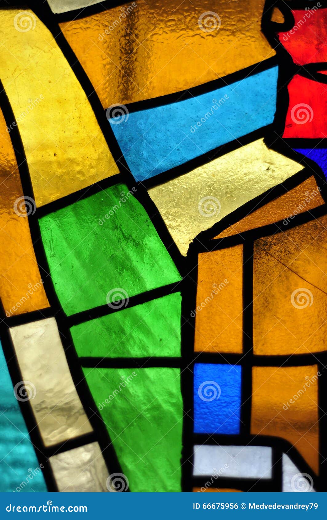 Image of a Multicolored Stained Glass Window with Irregular Bloc Stock ...