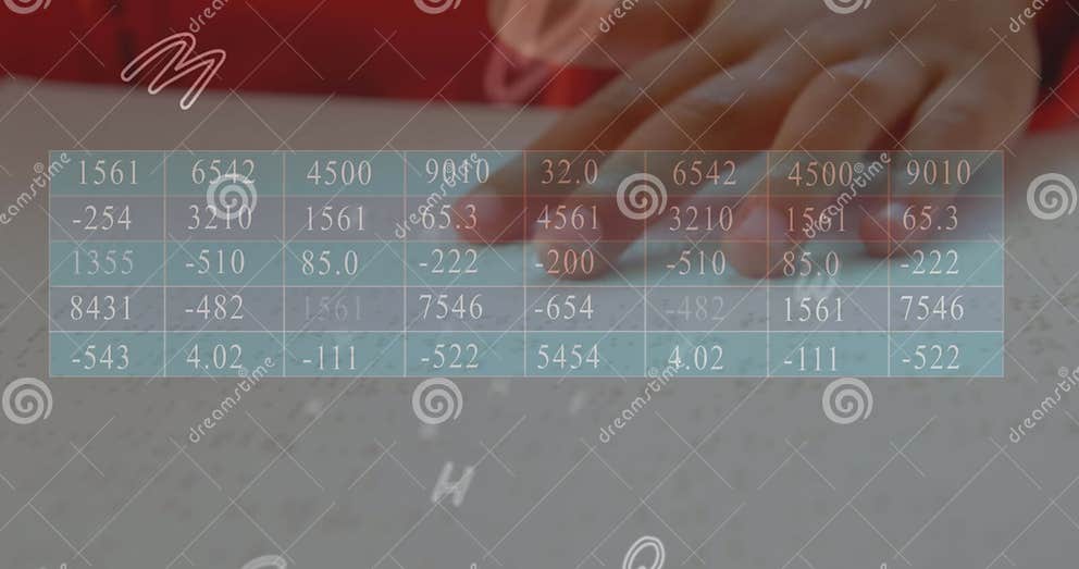 Image of Multiple Alphabets and Data Processing Over Close Up of a Finger Reading in Braille ...