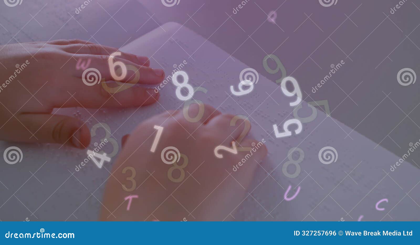 Image of Multiple Alphabets and Numbers Floating Over Close Up of a ...