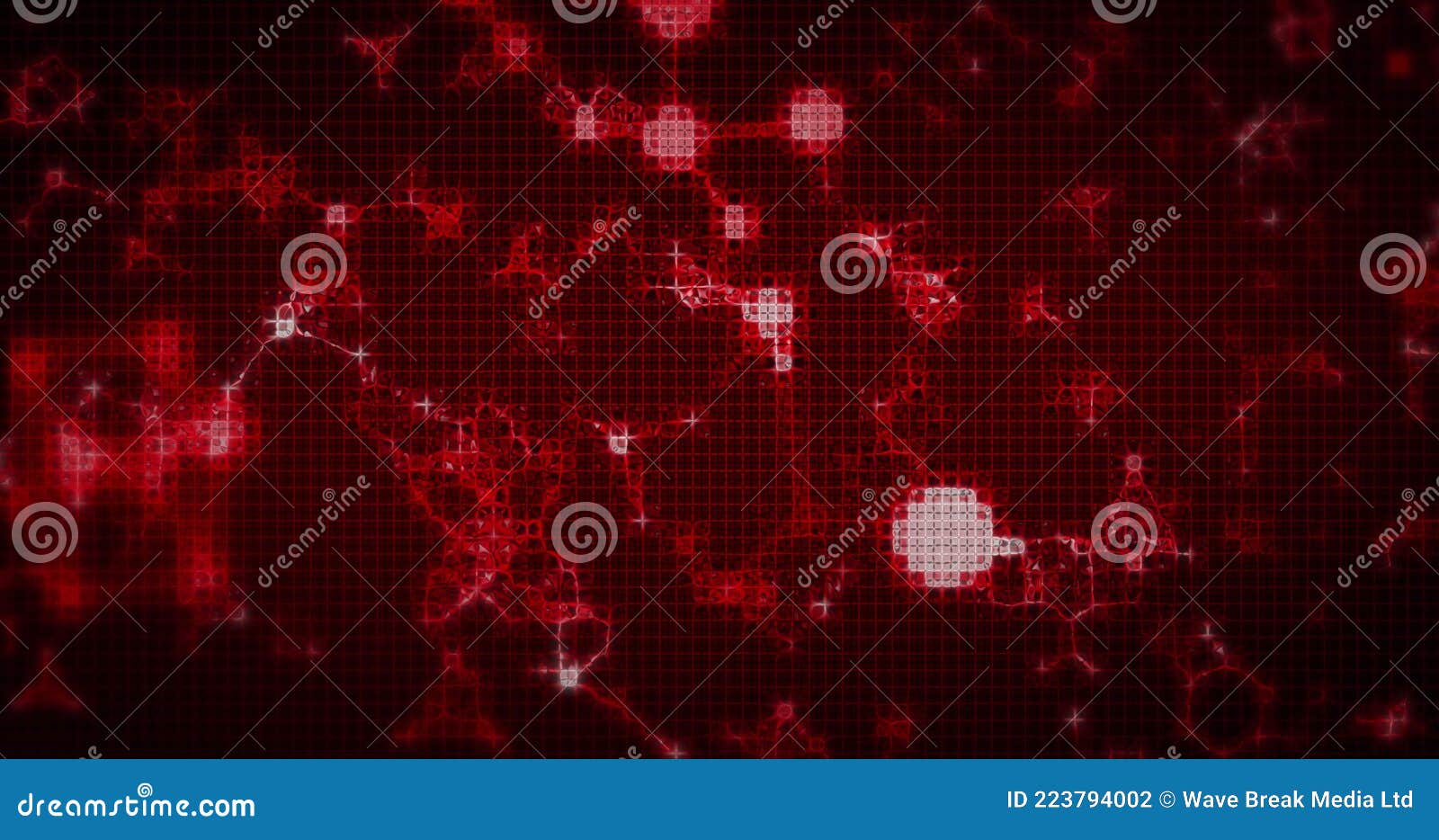 Image of Multiple 3d Glowing Pixelated Red Molecules Stock Illustration ...