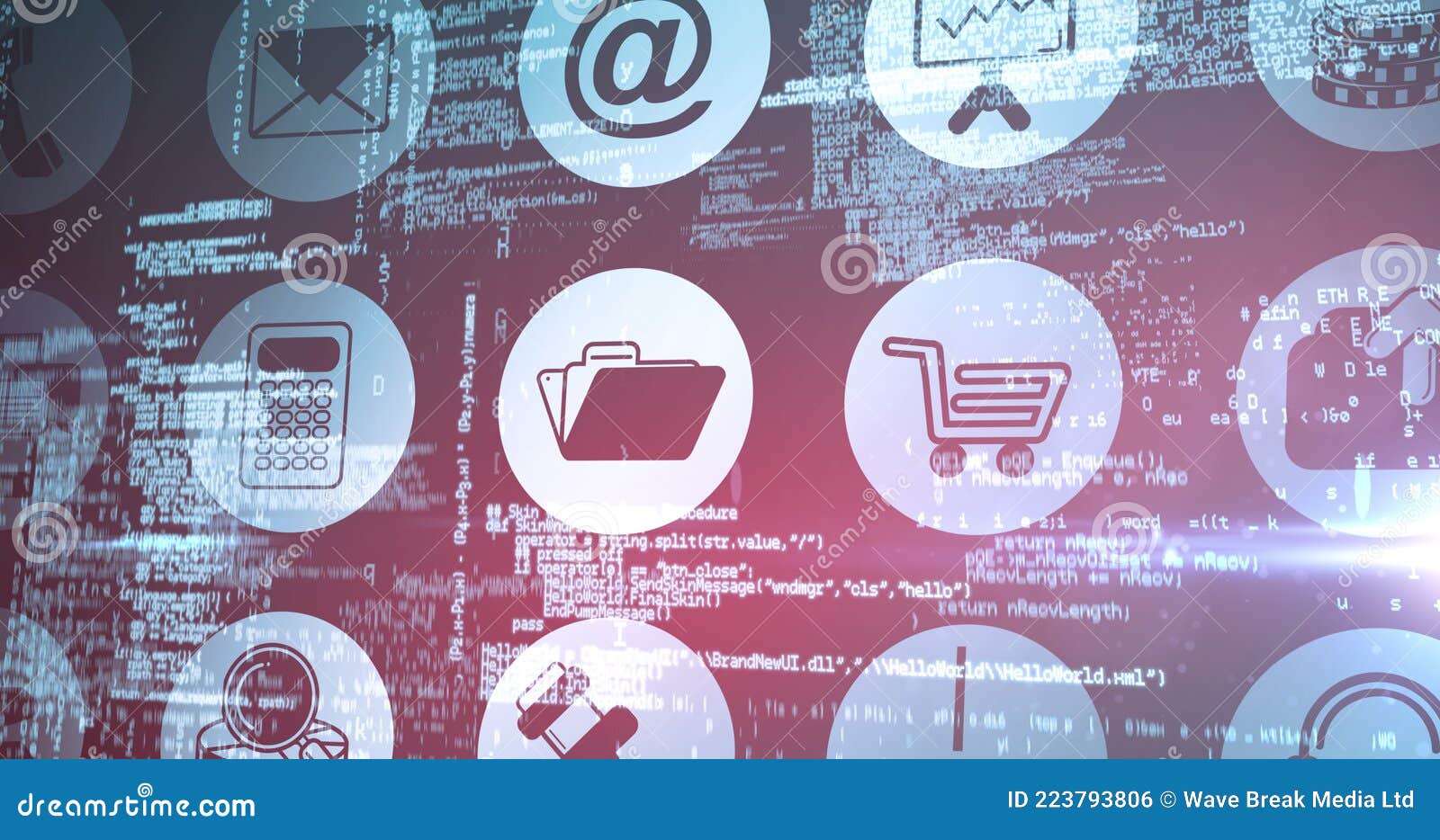 Image of Multiple Digital Icons Over Data Processing Stock Illustration ...