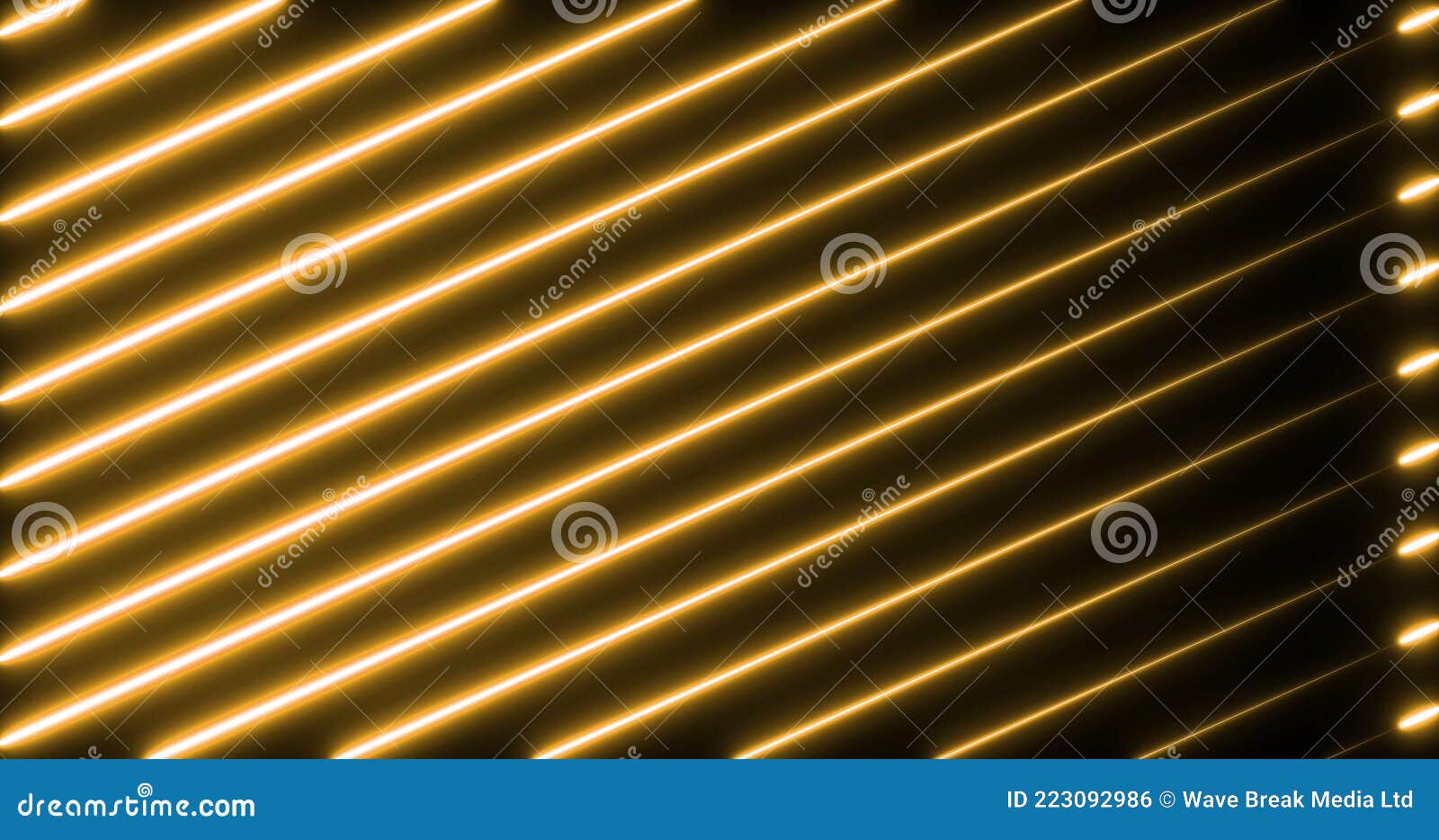 Image of Multiple Glowing Neon Orange Diagonal Lines Moving on Seamless ...