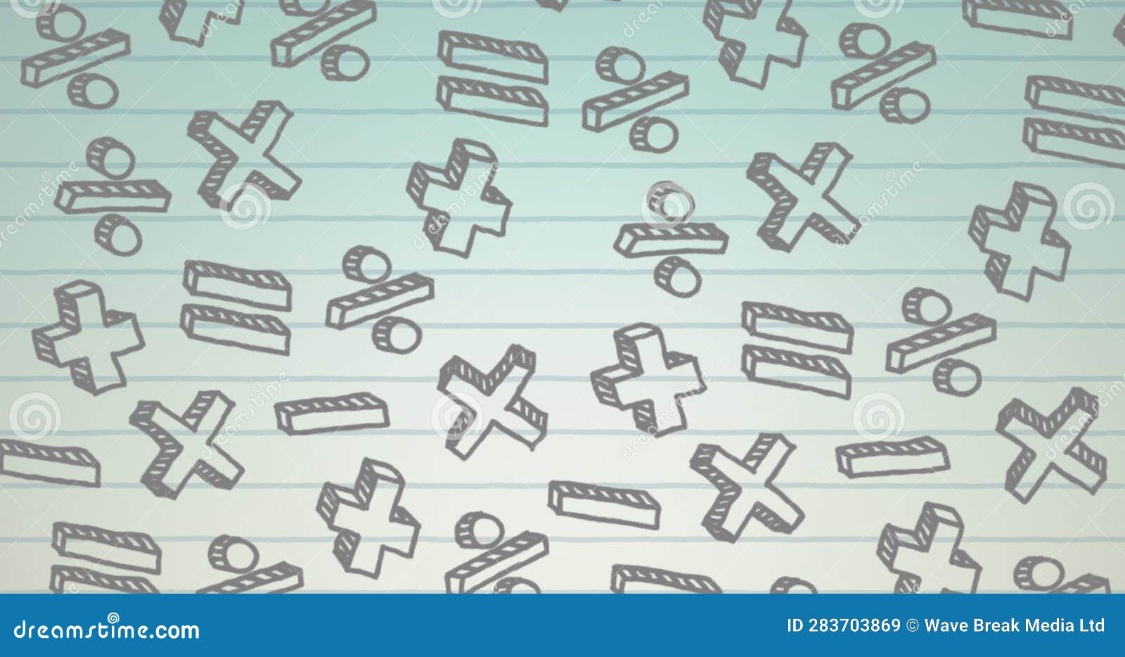 Image of Multiple Mathematical Symbols Floating Against White Lined ...