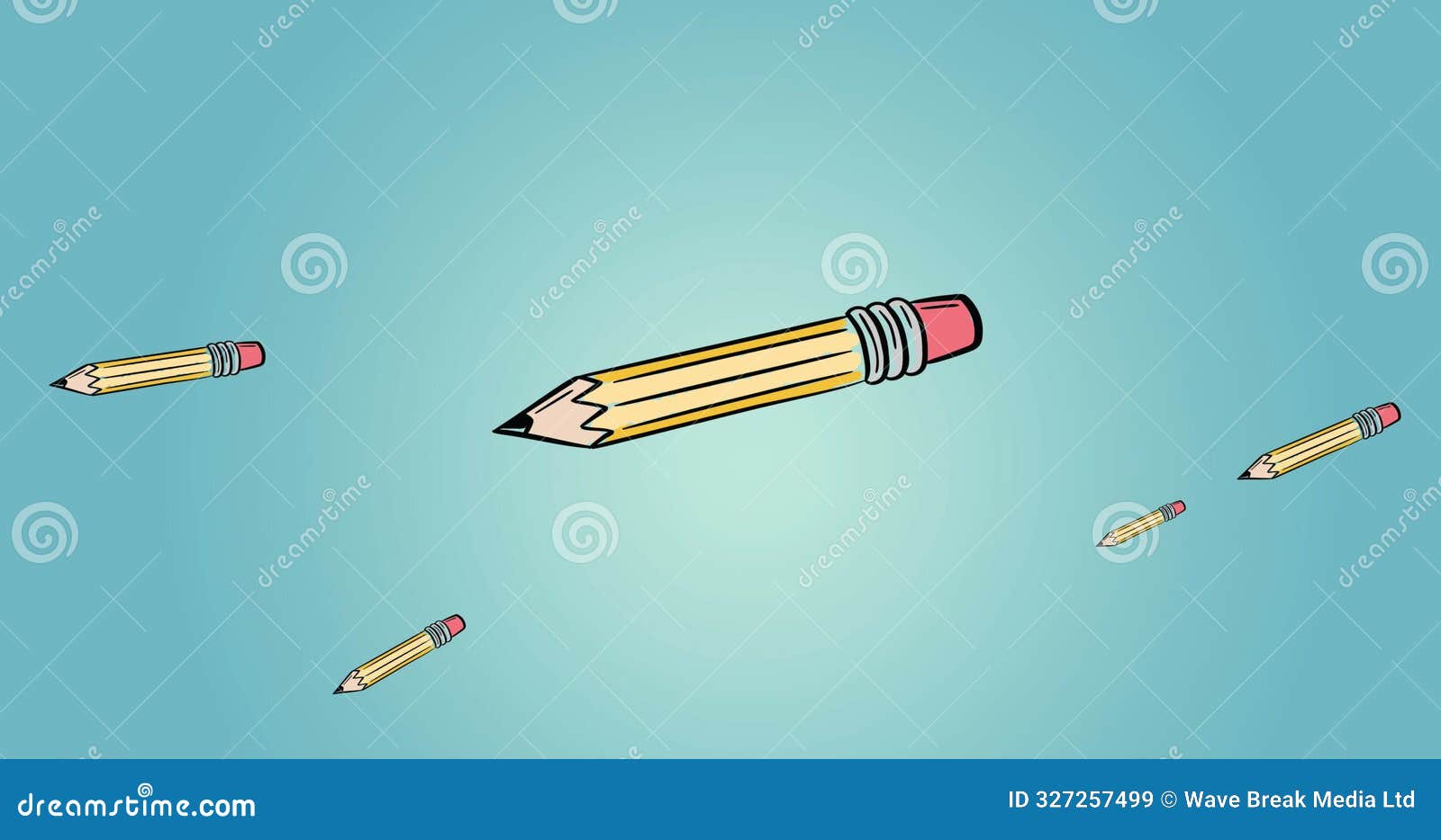 Image of Multiple Pencil Icons Floating Against Copy Space on Blue ...