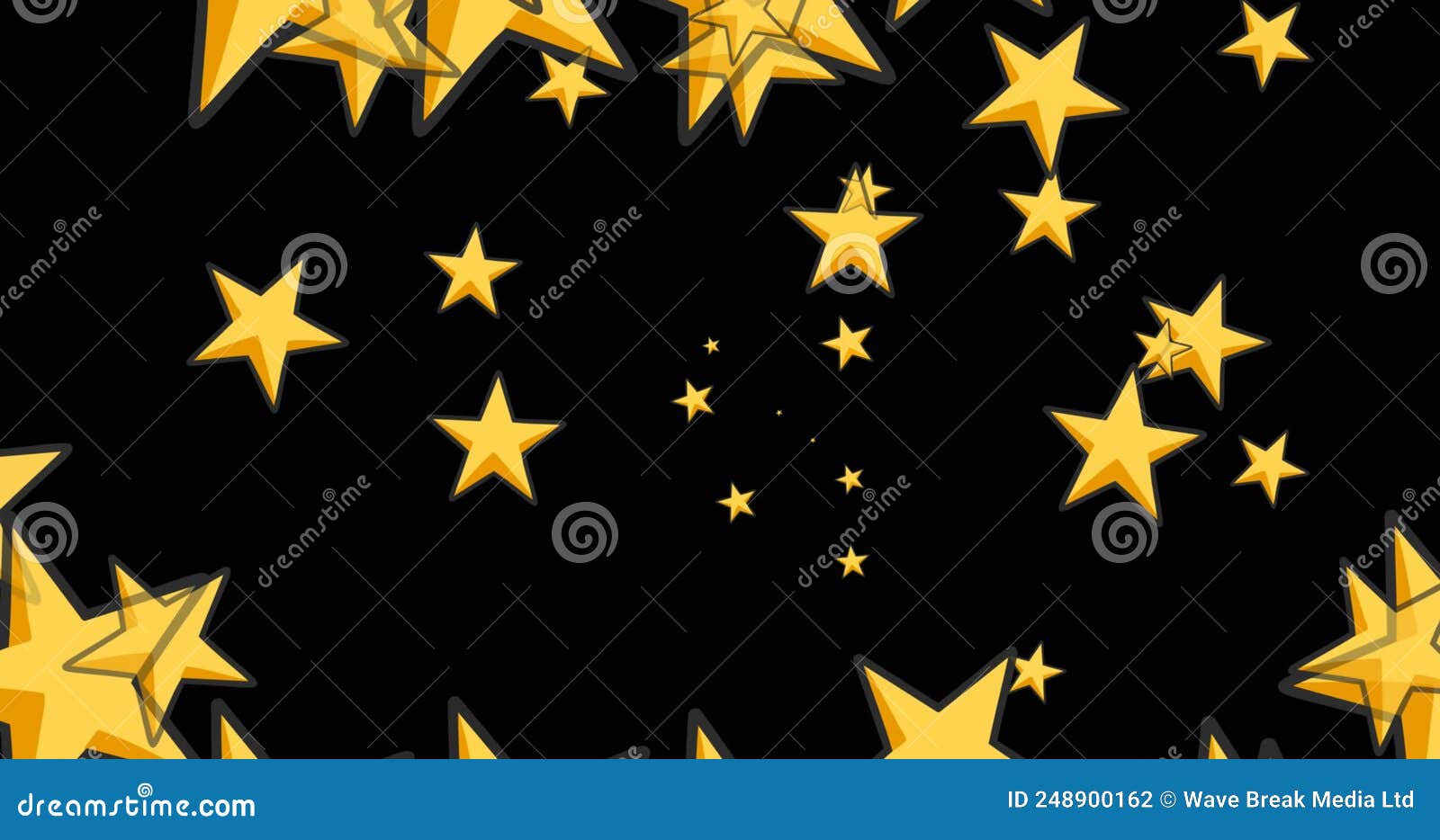 Image of Multiple Stars Floating on Black Background Stock Illustration ...