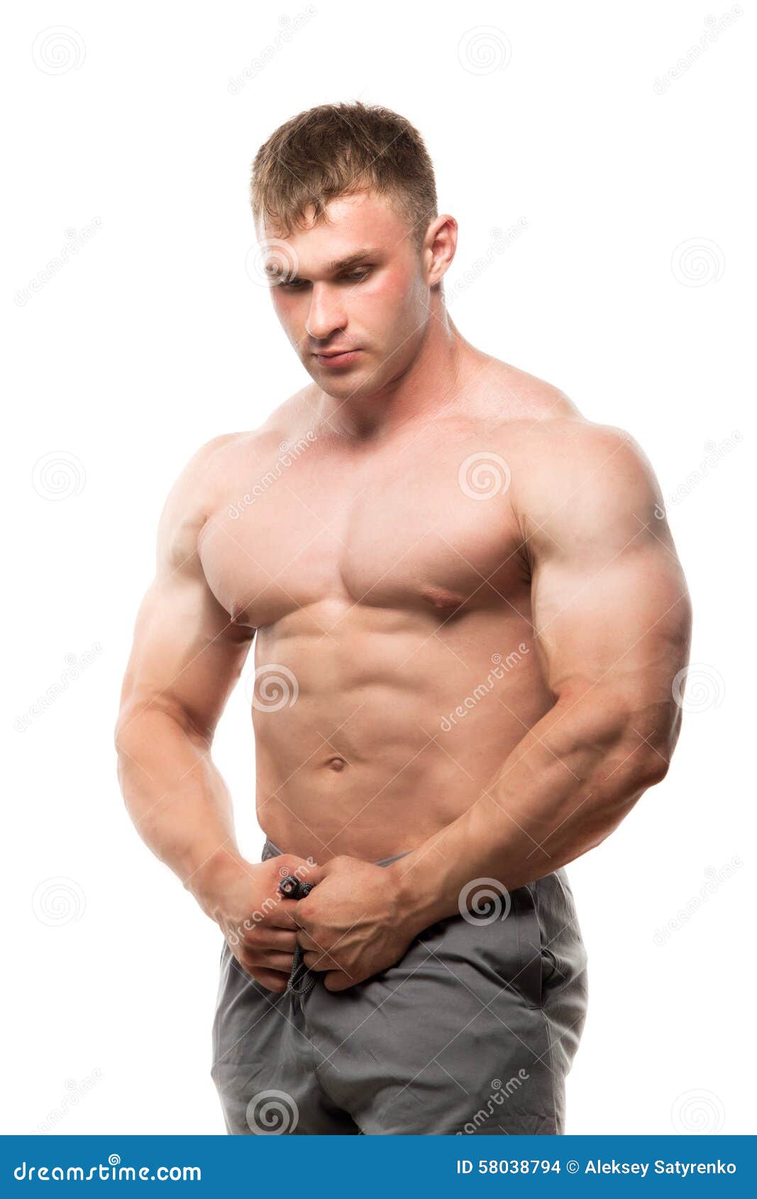Image of Muscle Man Posing in Studio Stock Photo - Image of exercise ...