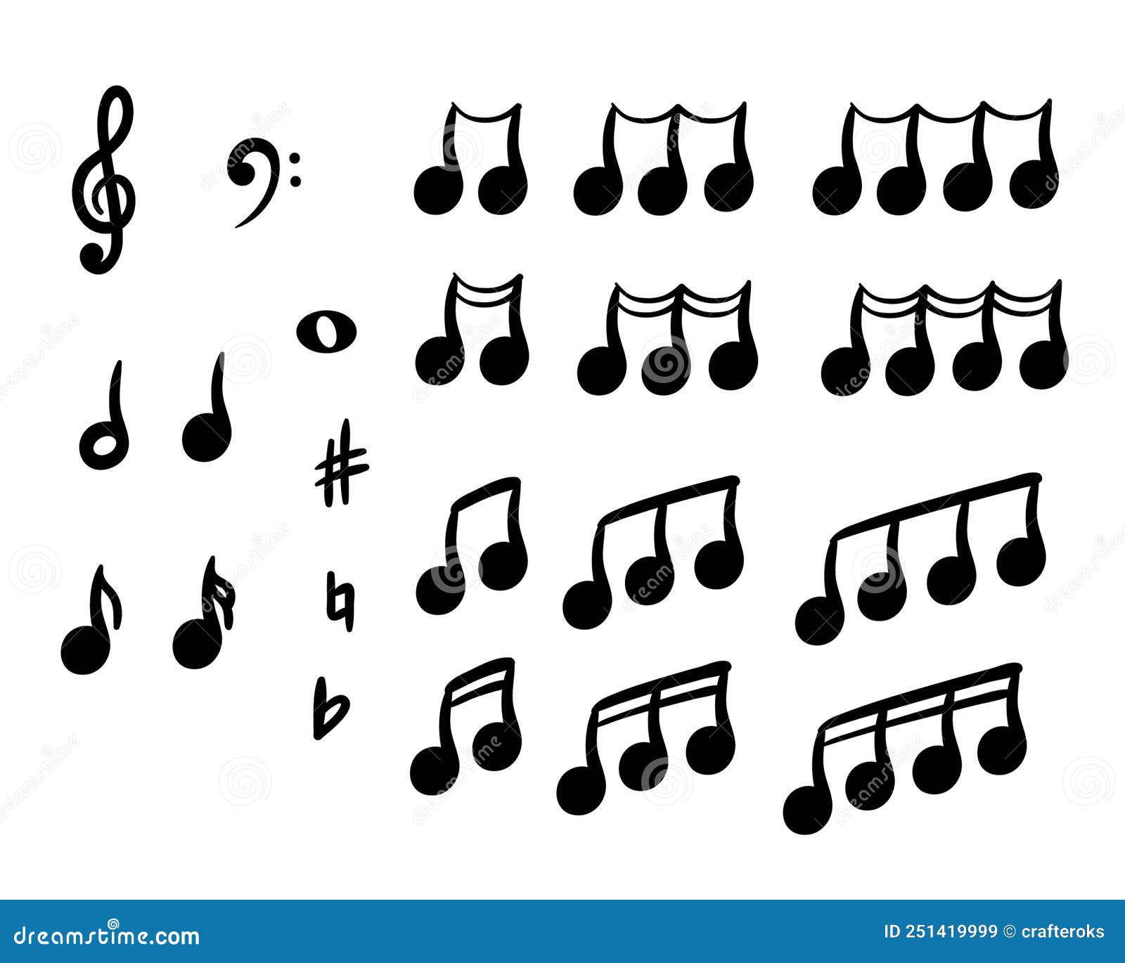 Music Notes EPS Vector File Stock Illustration - Illustration of vector ...