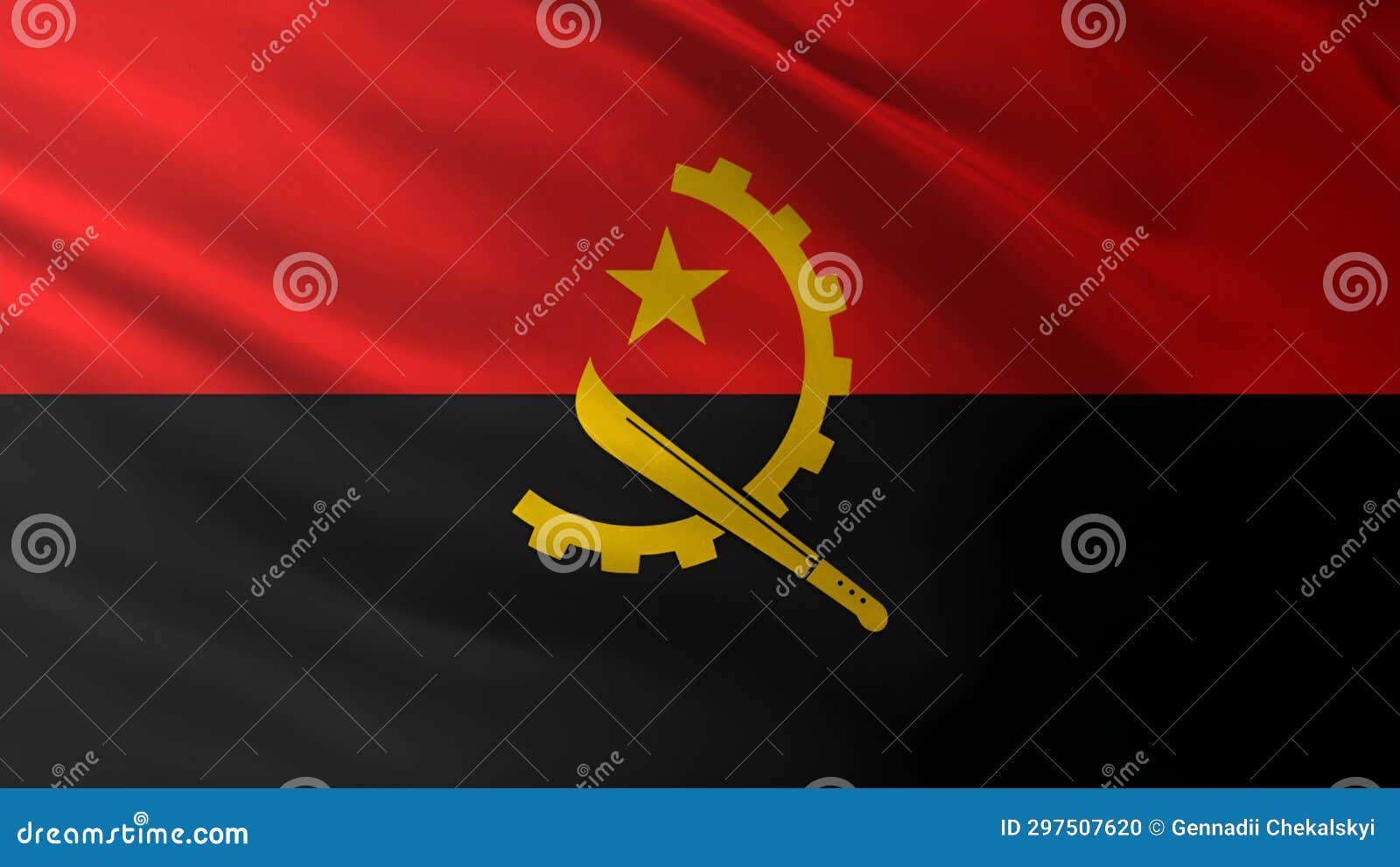 Image of the National Flag of Angola Stock Illustration - Illustration ...