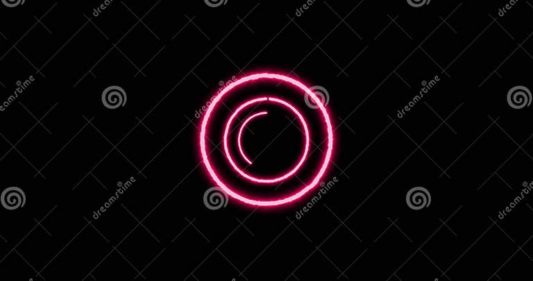 Image of Neon Concentric Data Loading Rings on Black Background Stock ...