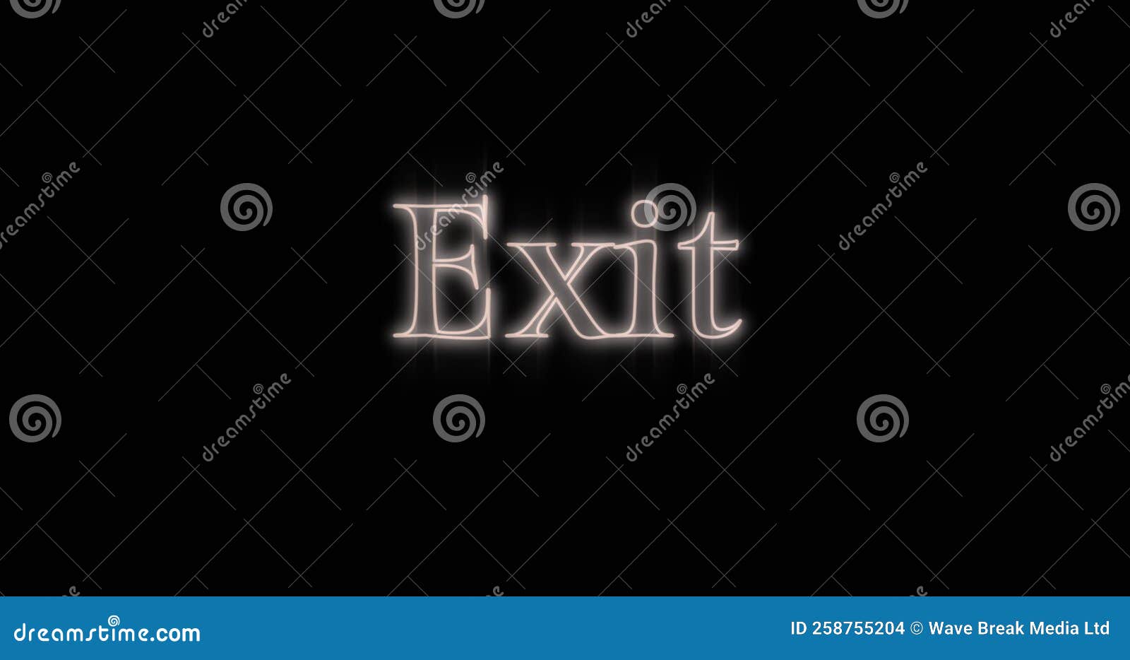 Image of Neon Exit on Black Background Stock Illustration ...